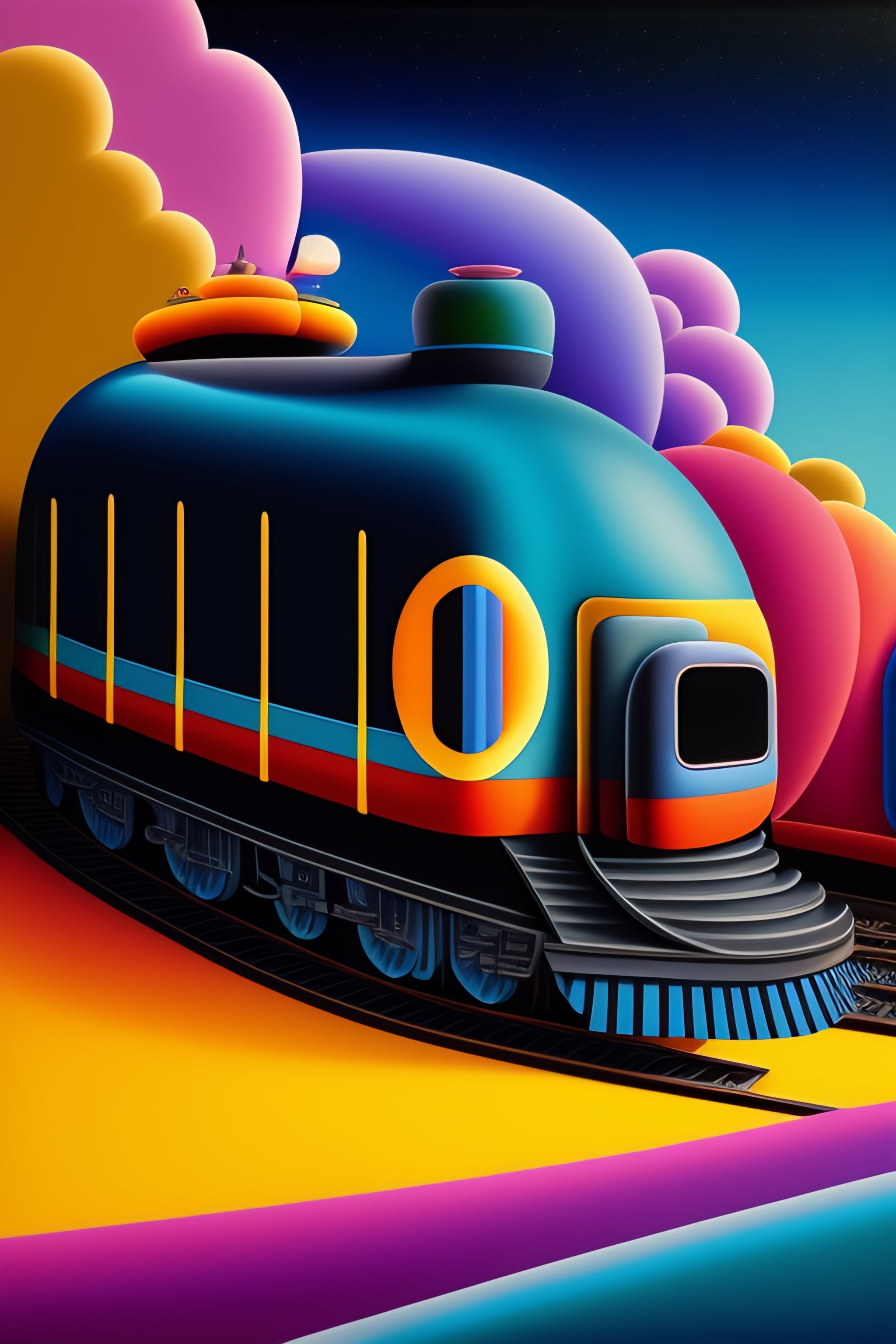 Lexica - Big abstract train in the style of kaws by james jean and ...