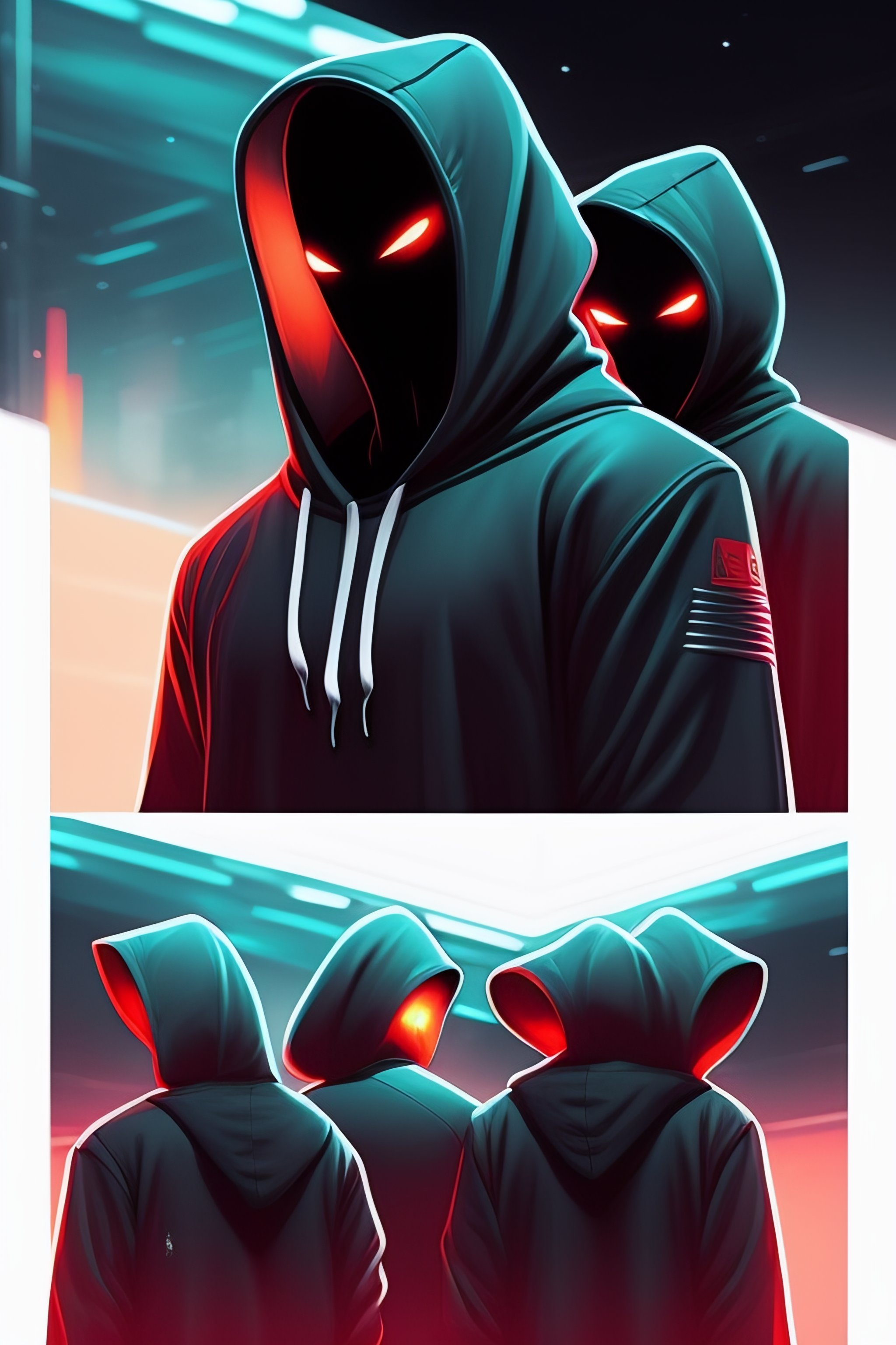 Lexica - Hoodie streetwear, concept art, a group of creepy evil ...