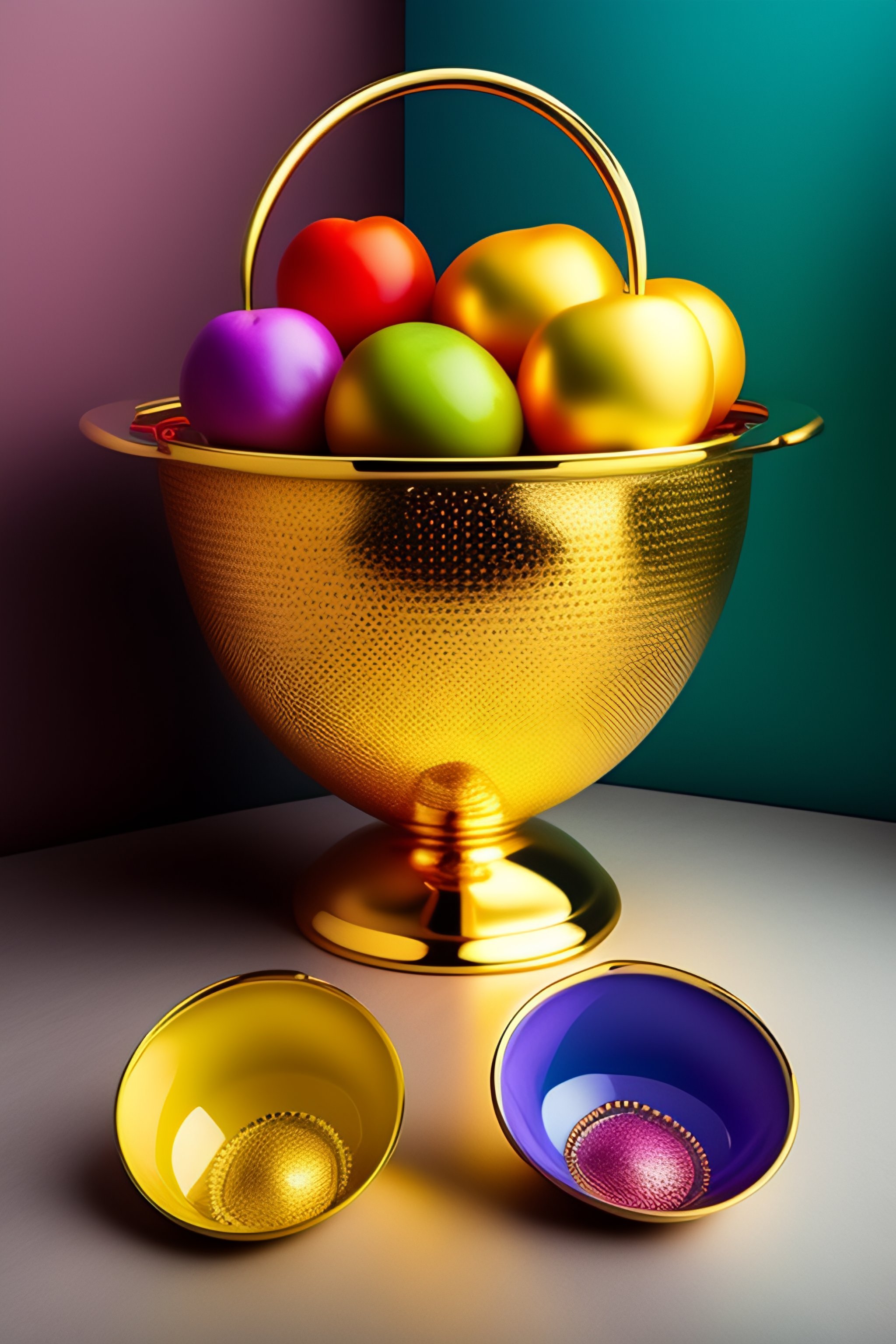 Lexica - A golden colander imbued with six gems of different colors
