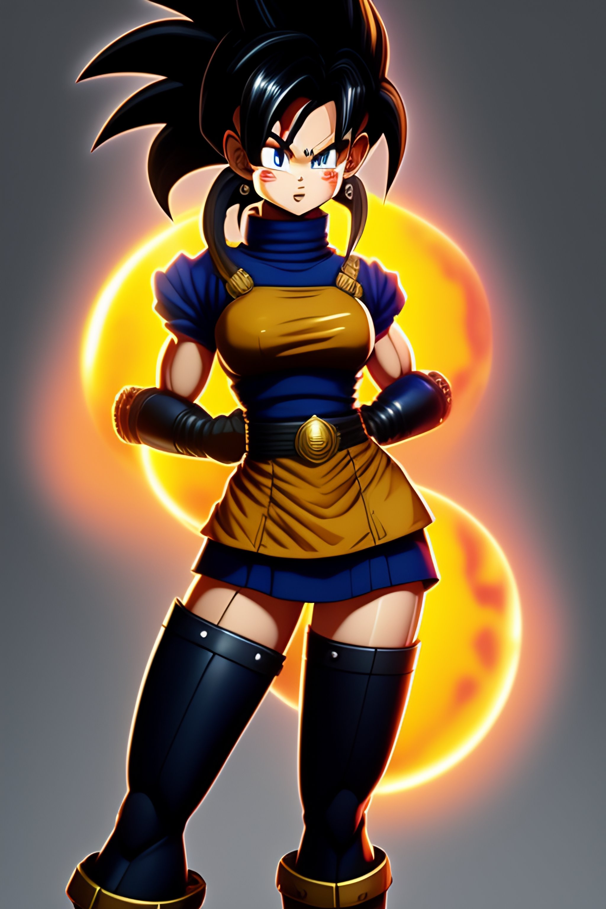 Lexica - Dragon ball, Half Saiyan girl with long black hair, wearing ...