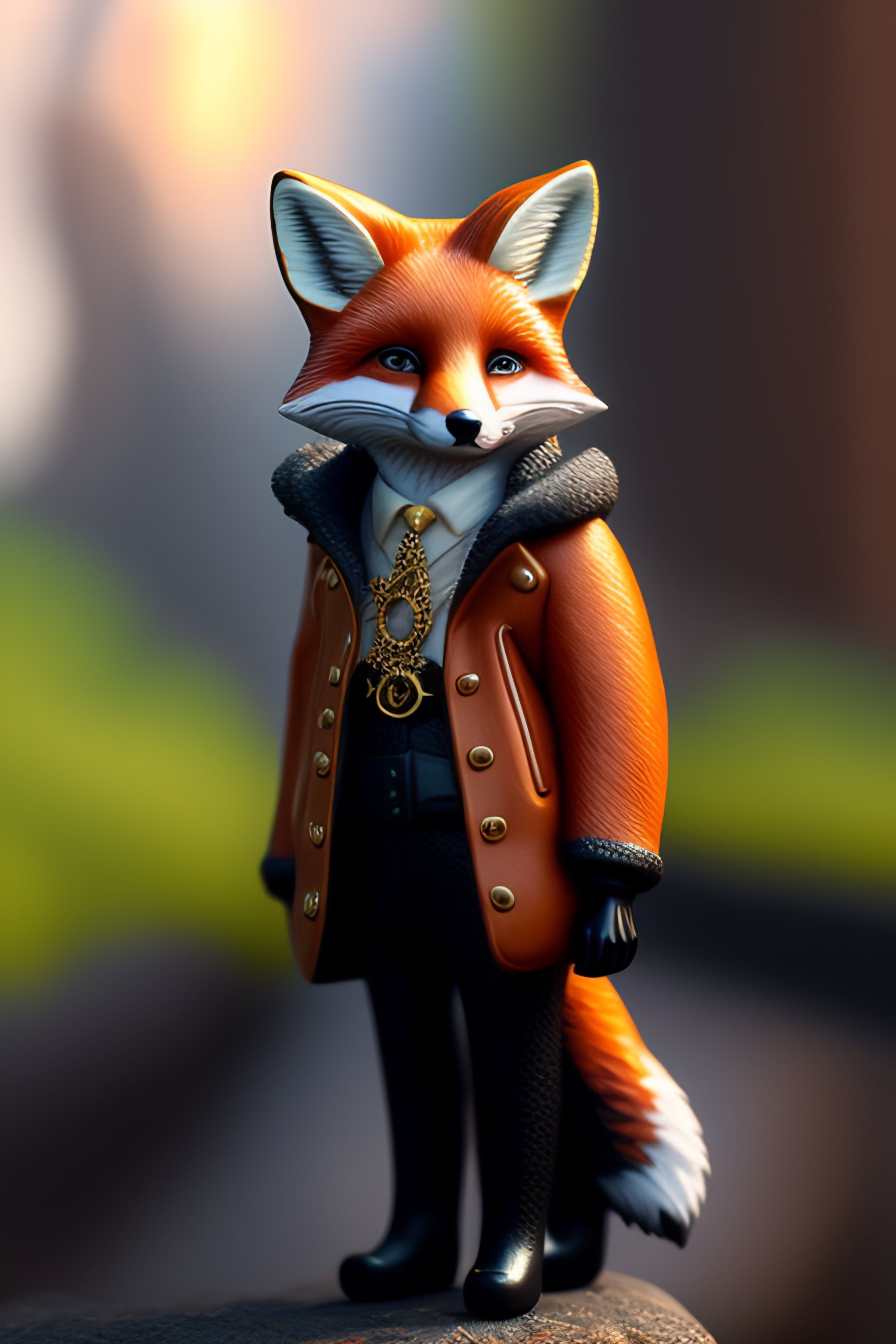 Lexica - Full-length punk fox realistic