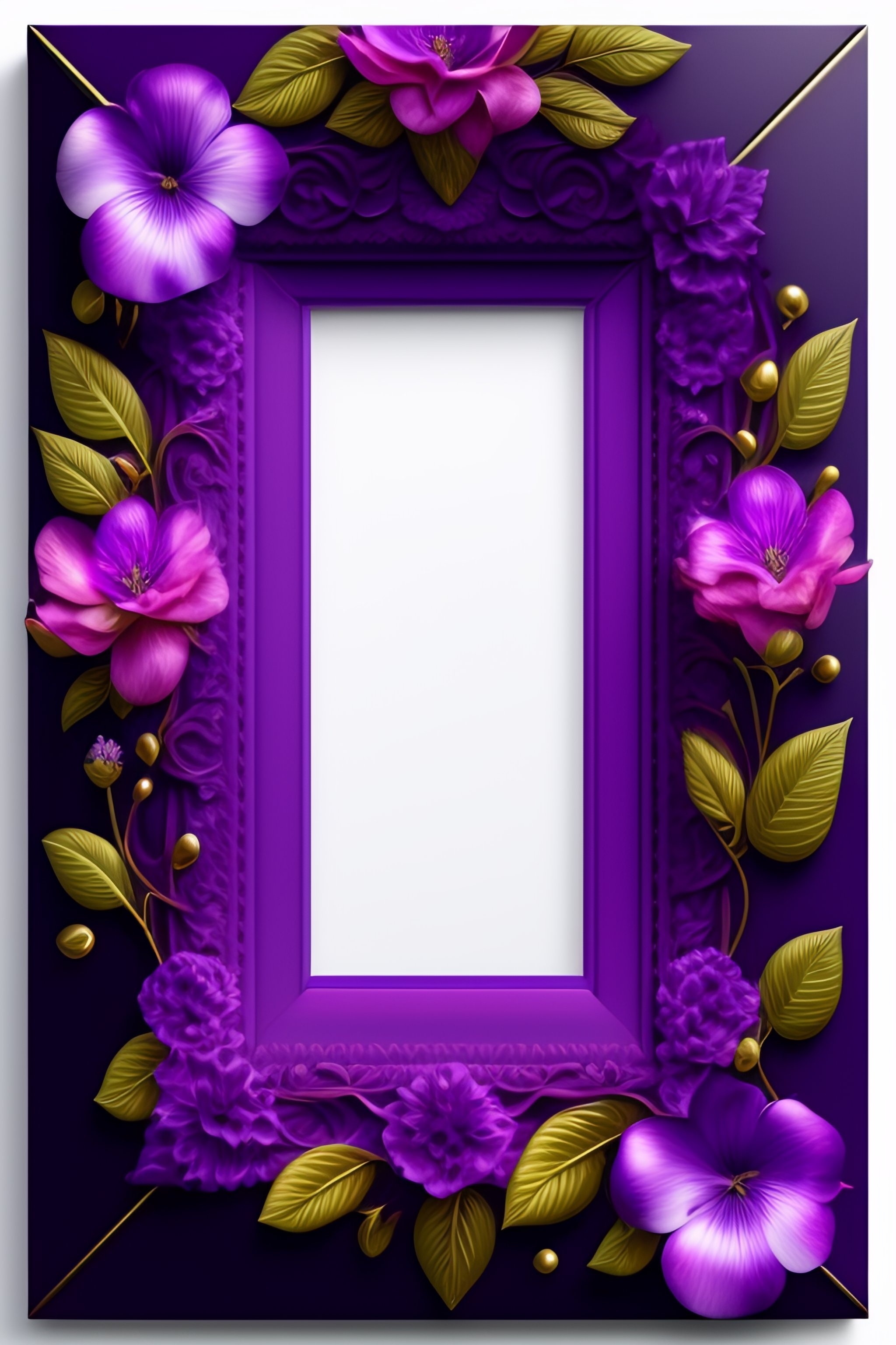 Lexica - "Create a royale feminine, dark floral design frame using a ...