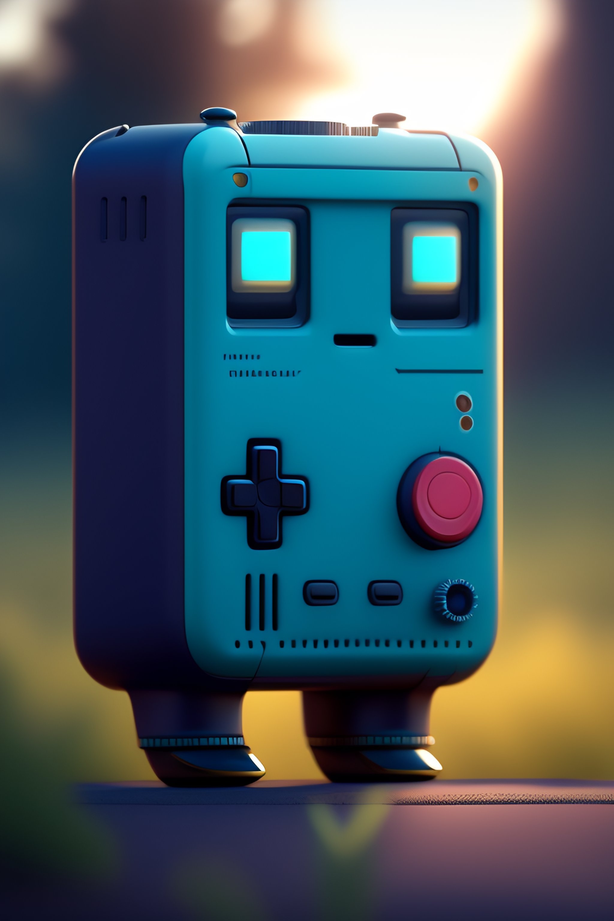 Lexica - A realistic image of an anthropomorphic gameboy BMO from ...
