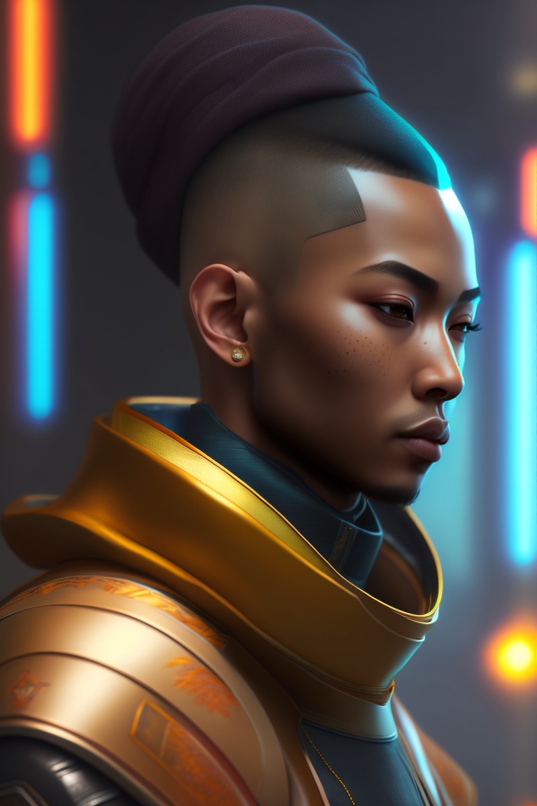 Lexica - Futuristic monk, Buddhism, cyberpunk, hyper realistic, 4K
