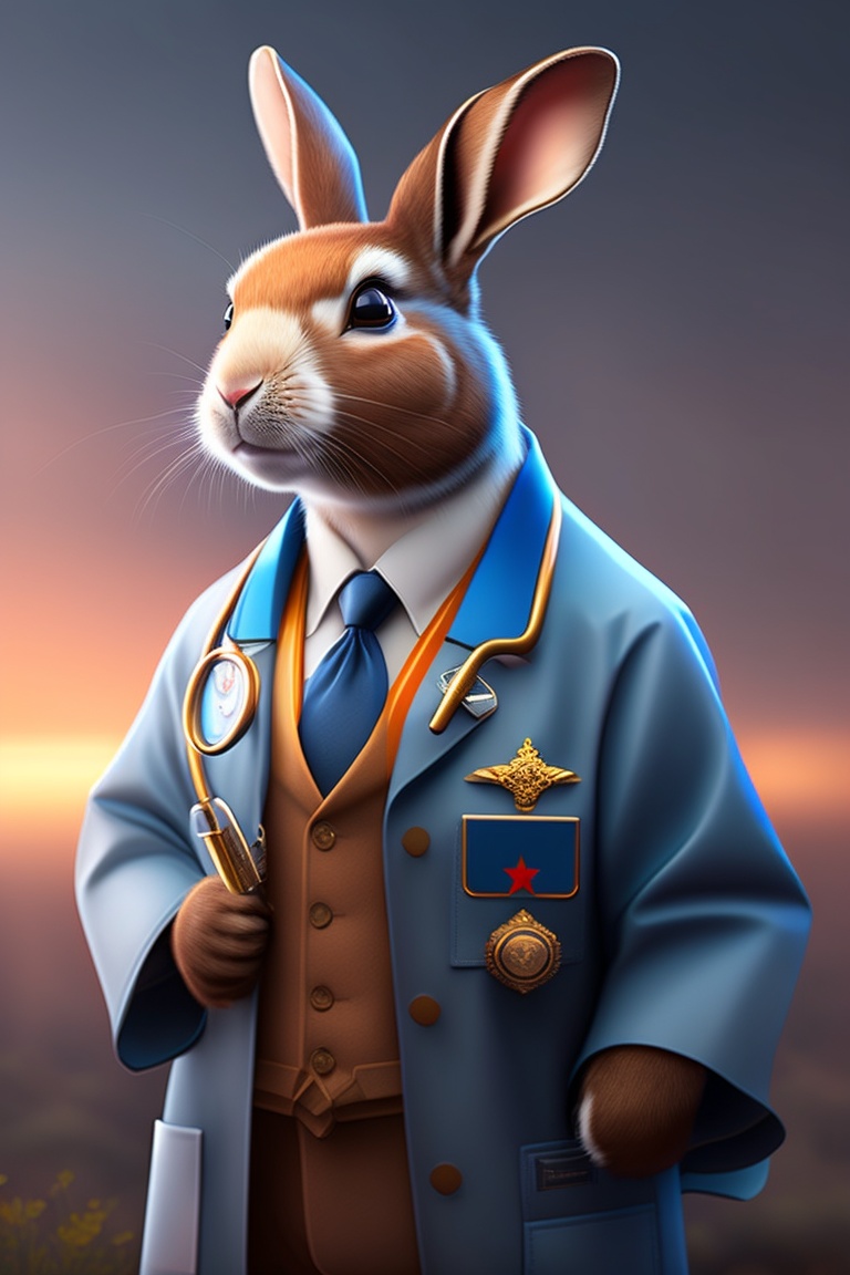 Lexica - Anthropomorphic rabbit, a rabbit in a doctor dress, doctor ...