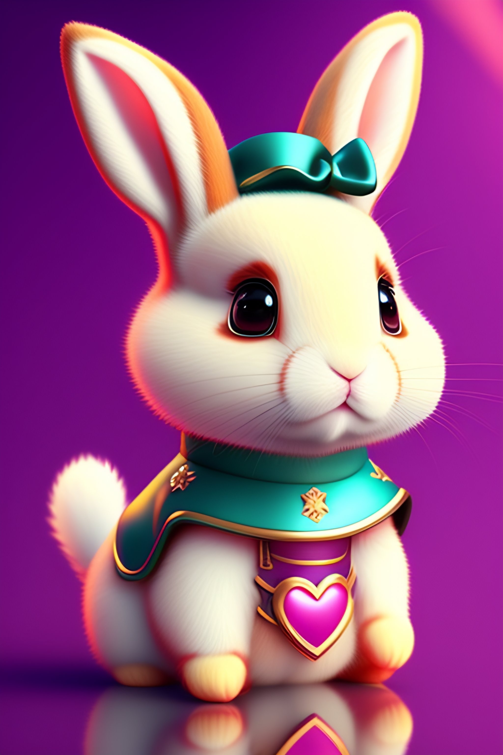 Lexica - Cute Rabbit Japanese kawaii style. at an virtual idol concert