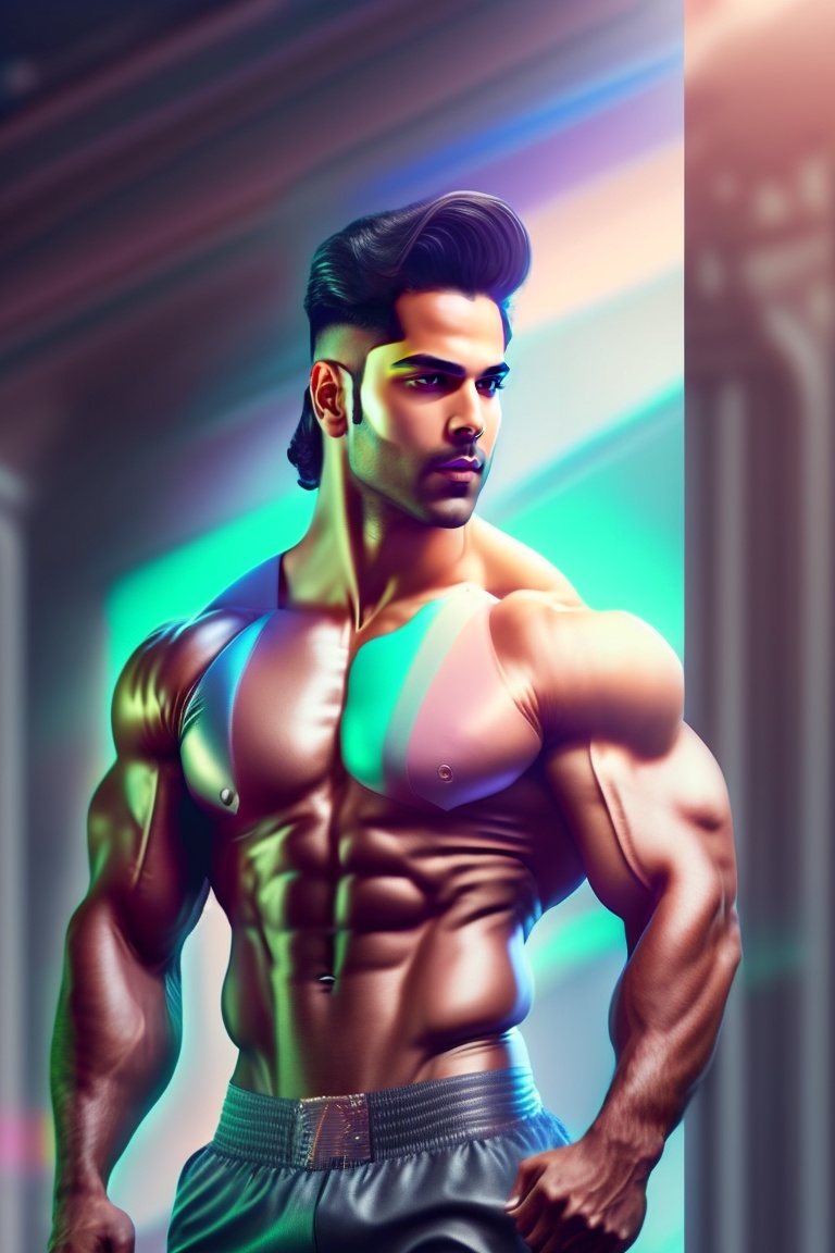 Lexica - Varun dhawan, Dreamy, hyperwave, muscles, ethereal, Full body ...