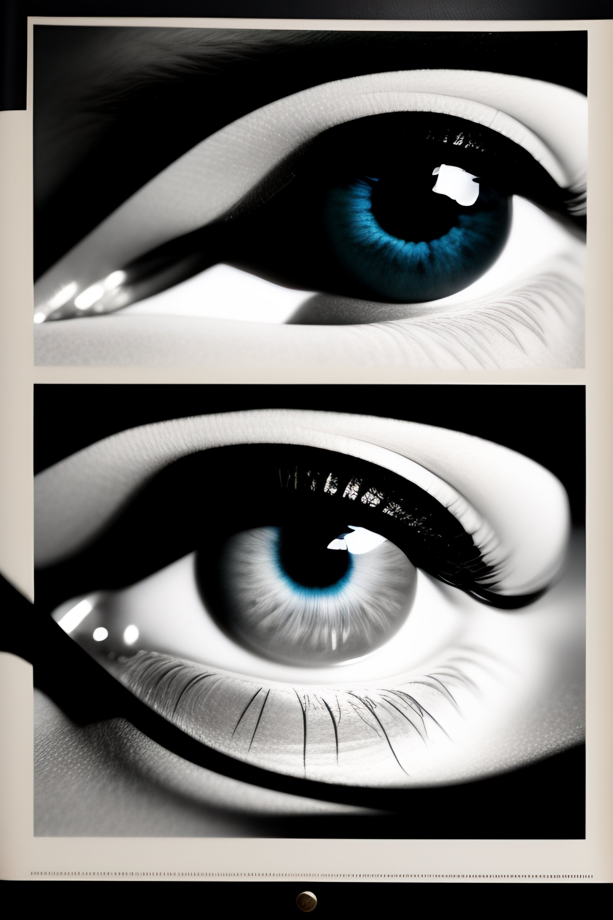Lexica - A cutout picture of an eye from a vintage magazine, torn edges ...