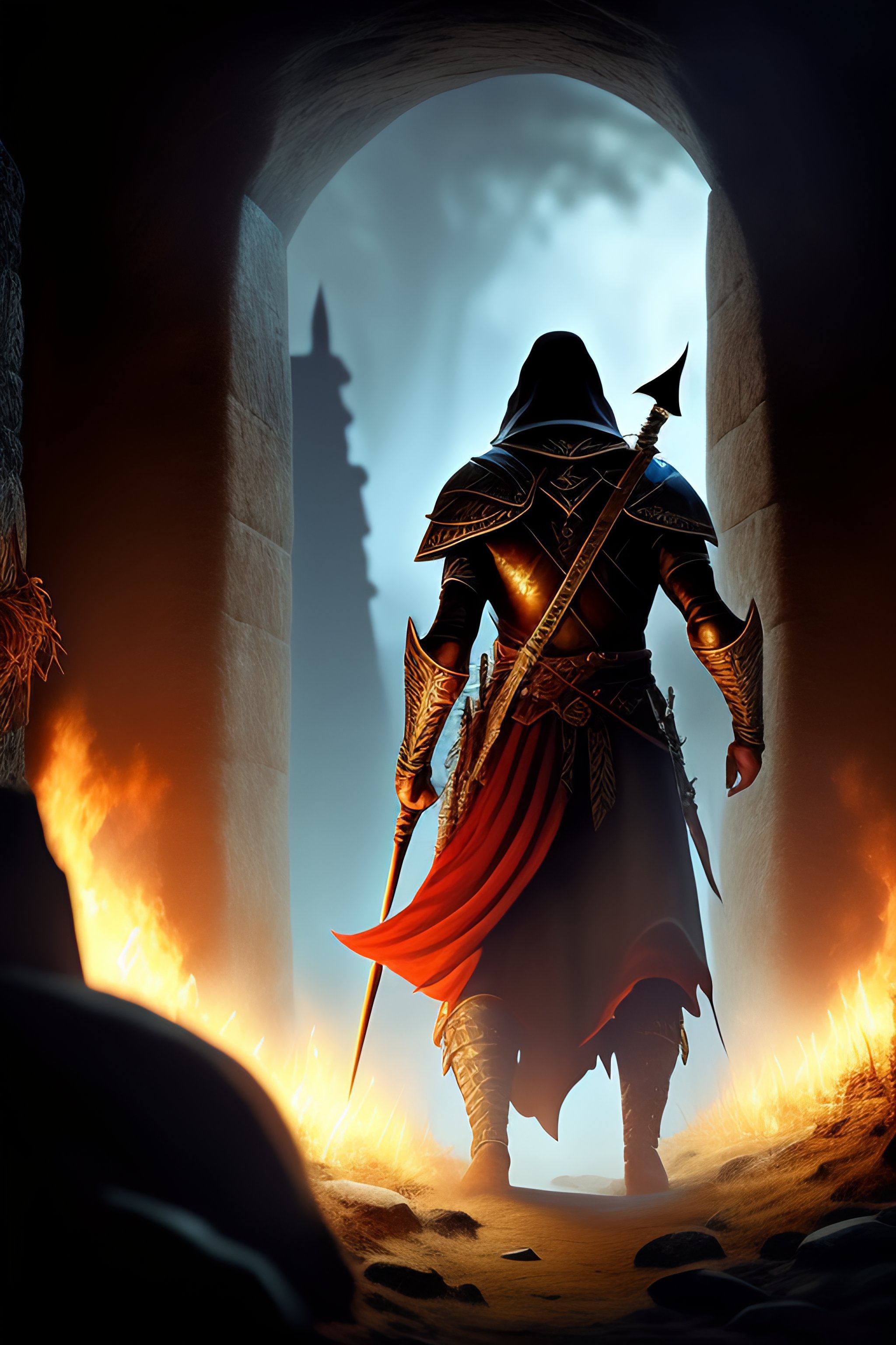 Lexica - In the depths inside an ancient crypt, a well-equipped warrior ...