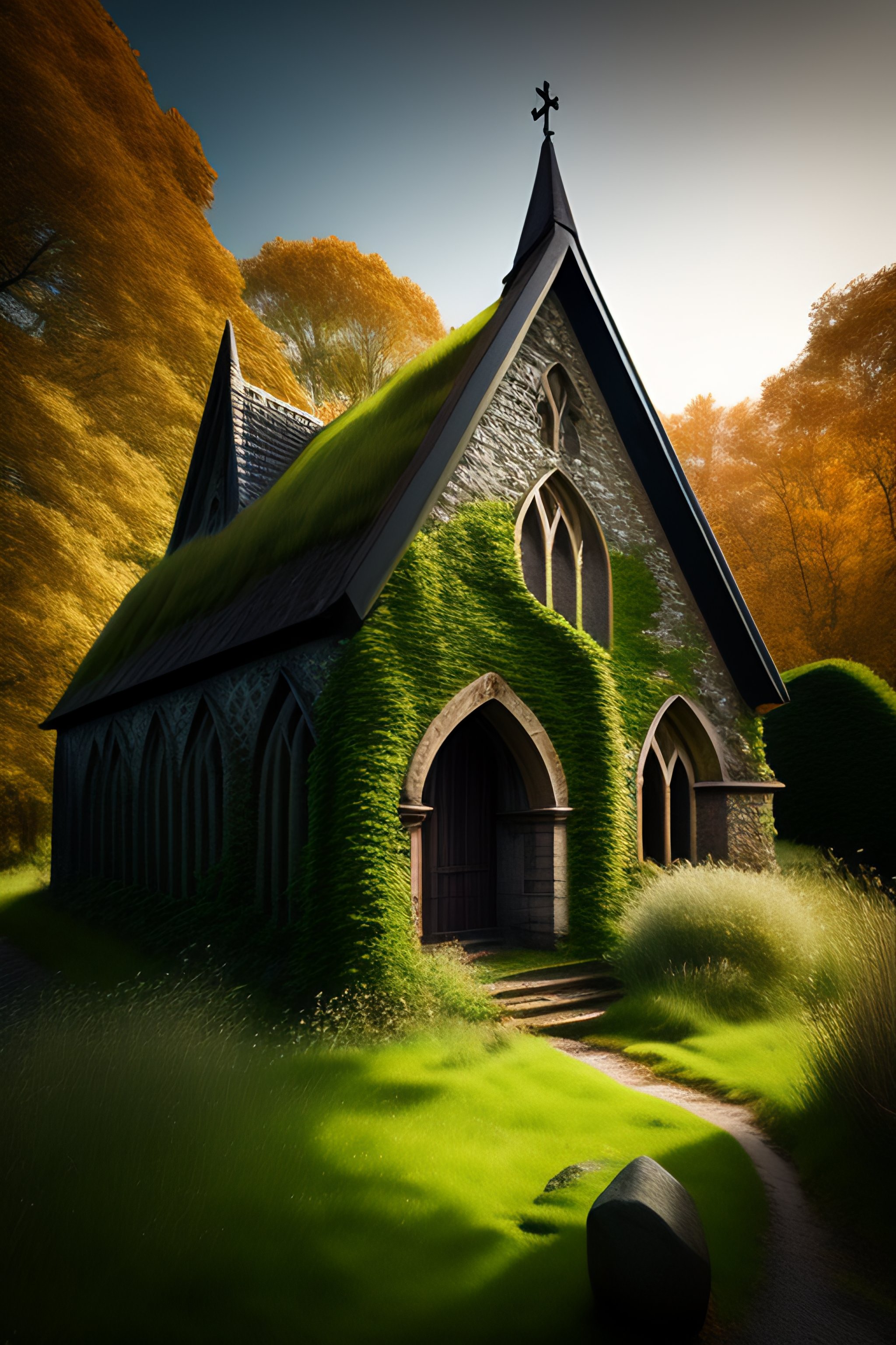 Lexica - A stone and wood church, abandoned and reclaimed by nature ...