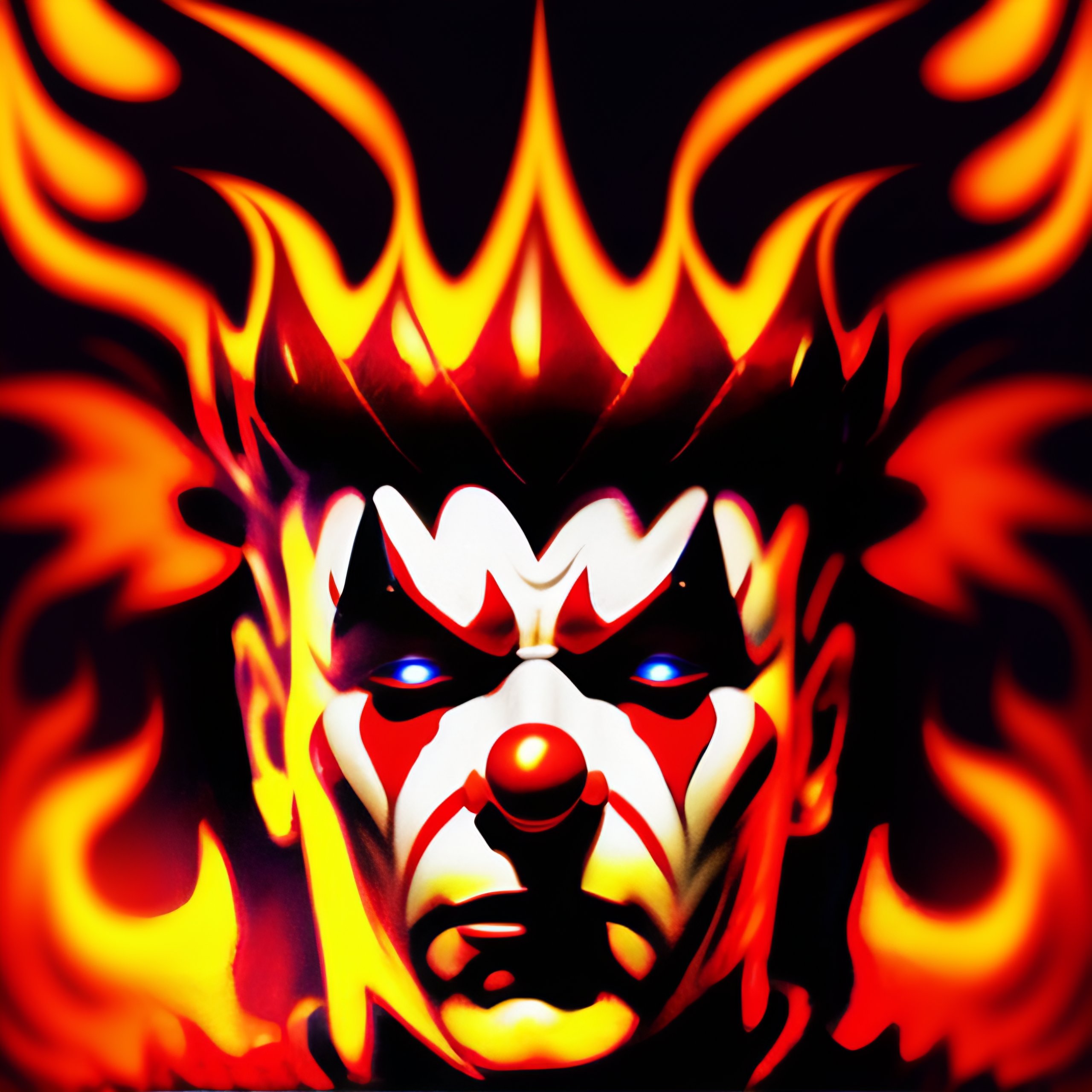 Lexica - Marvel comic style, crown of flames, horror, clown, ambient ...