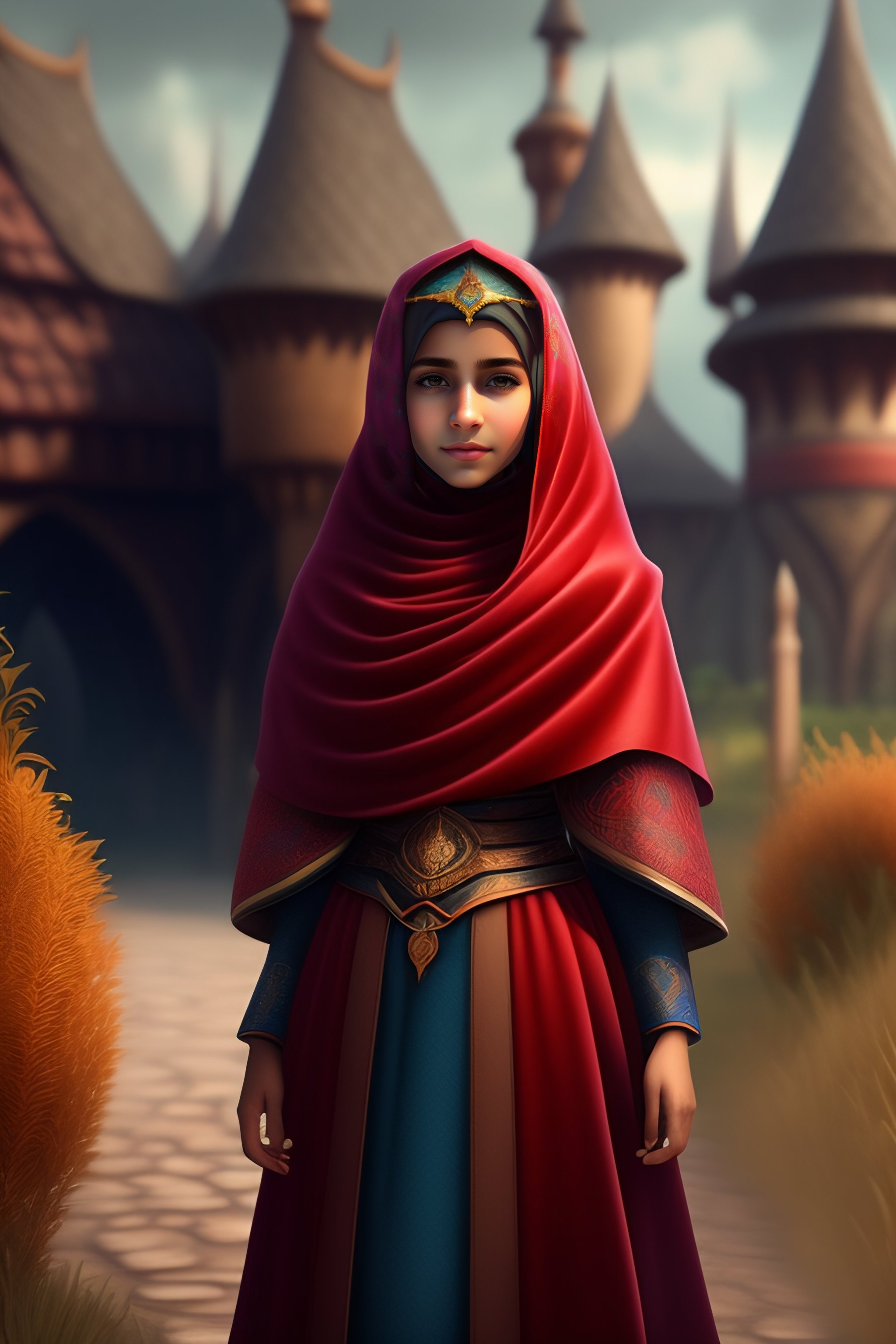 Lexica - Cute hijab girl in medieval mage clothing, ((seed:657949))
