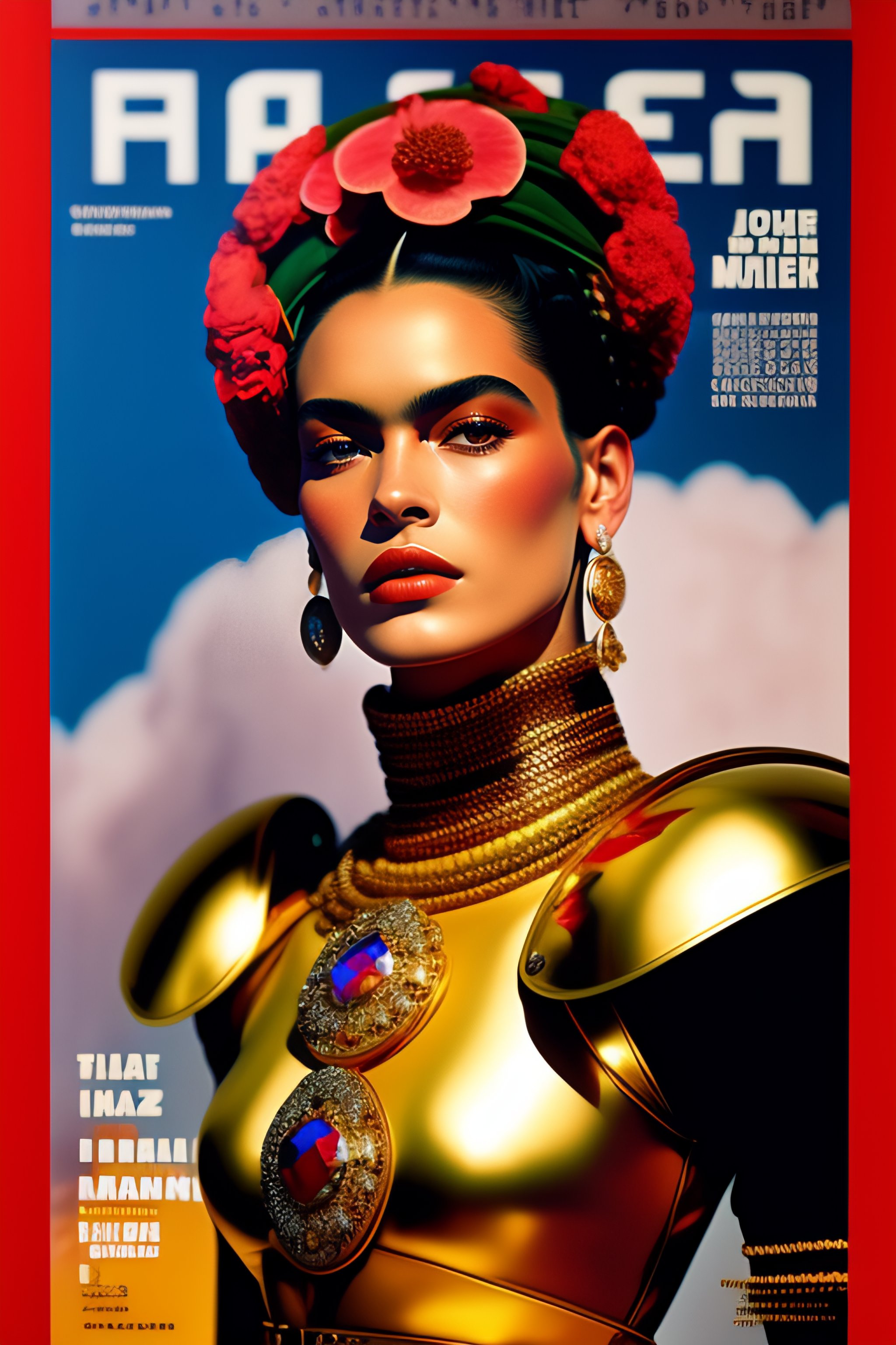 Lexica - Magazine cover poster, upper portrait of soldier wearing ...