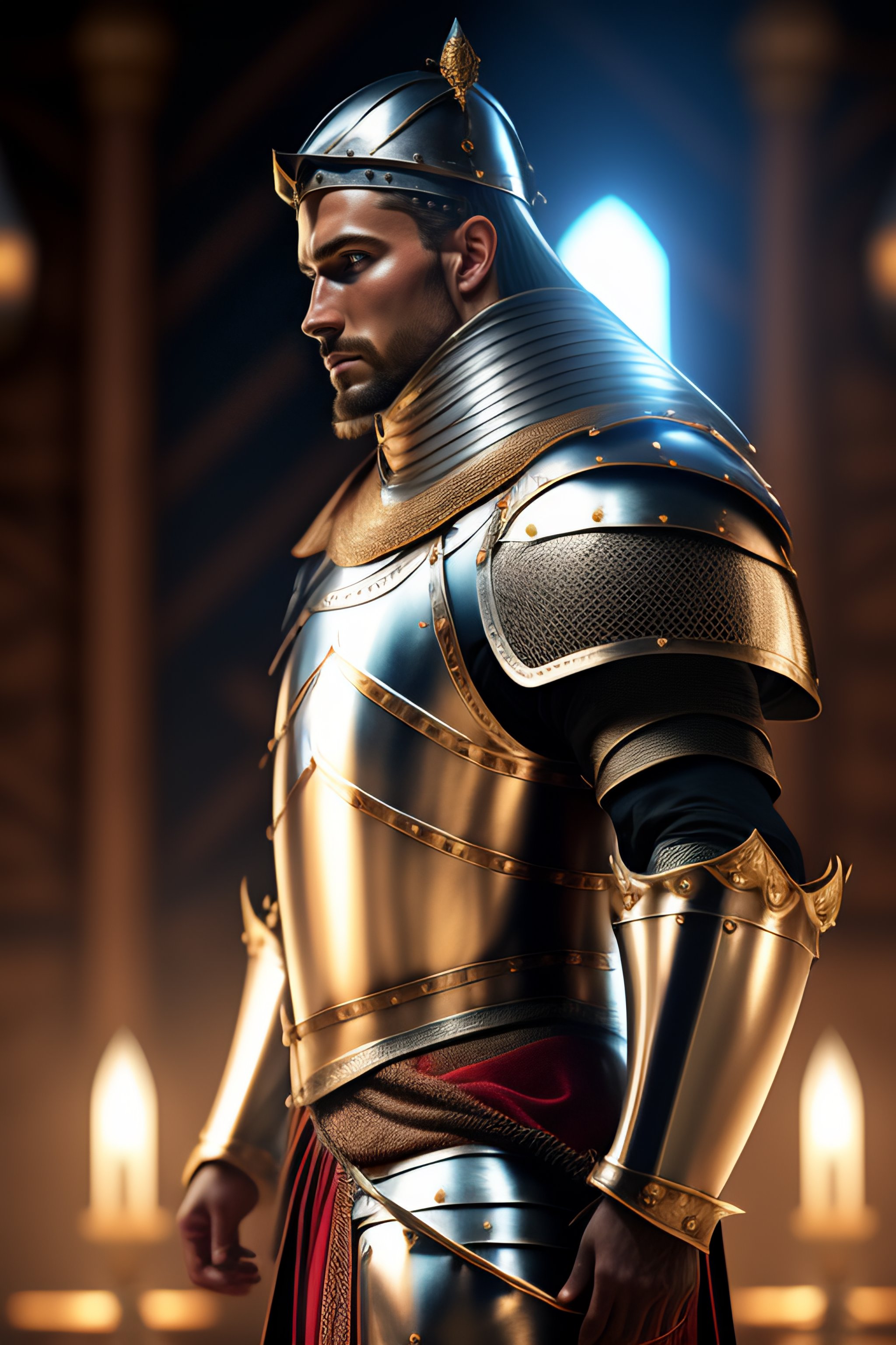Lexica - A realistic full body portrait of a medieval Knight, neutral ...