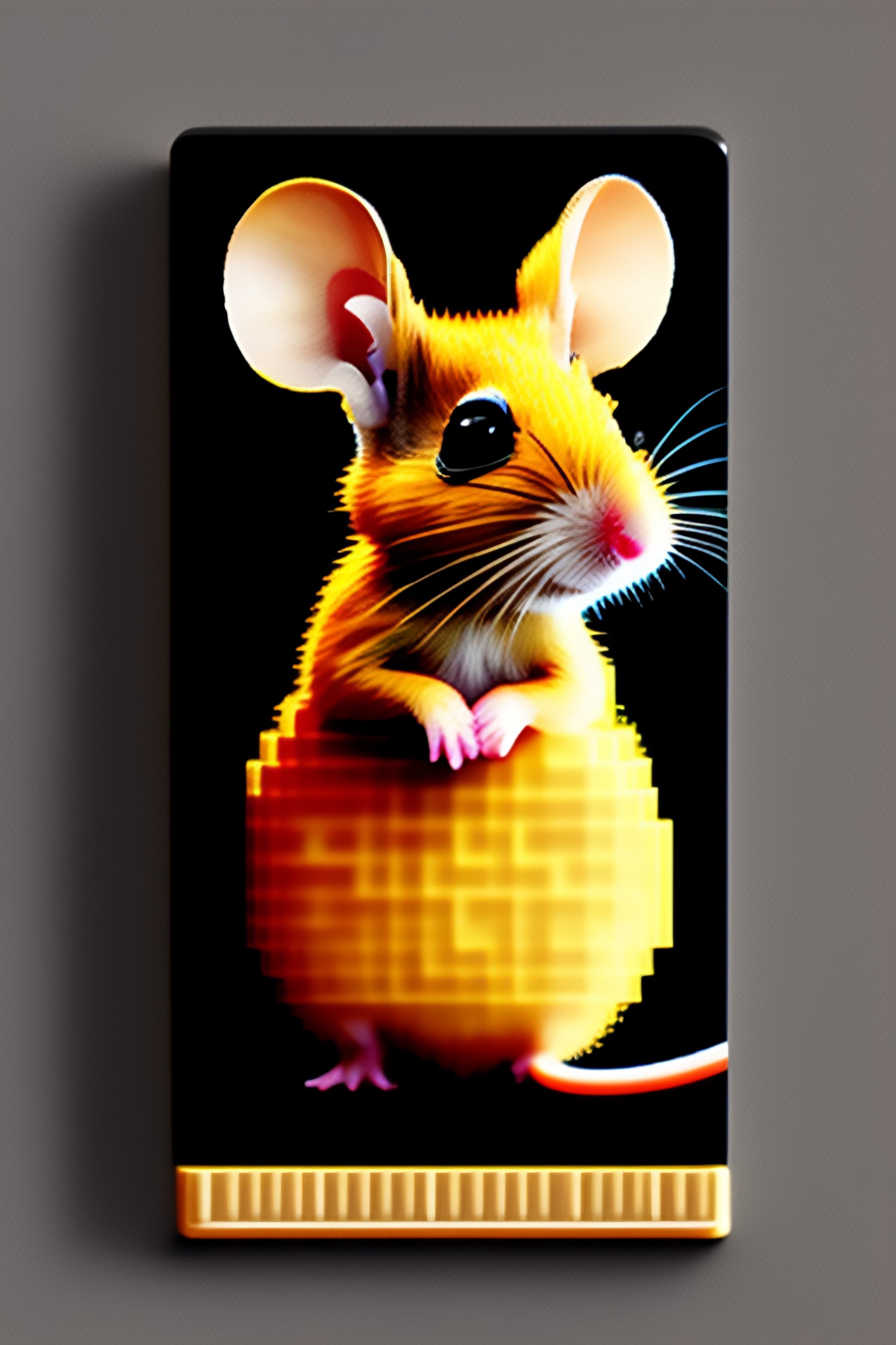 Lexica - Mouse on the space low-res pixel art