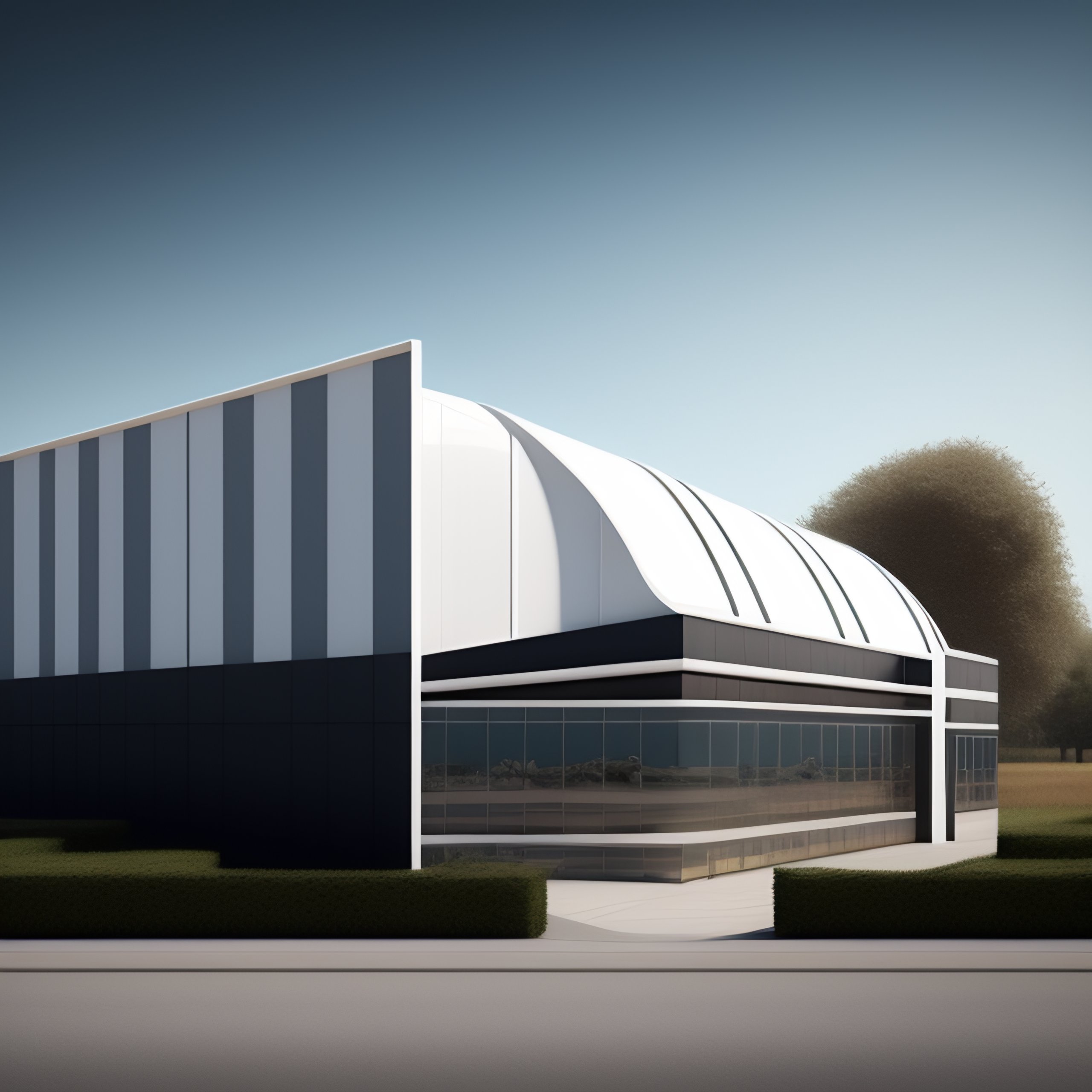 Lexica - Koichi architect arcs, store in the middle of nothing, a futuristic shop building with ...