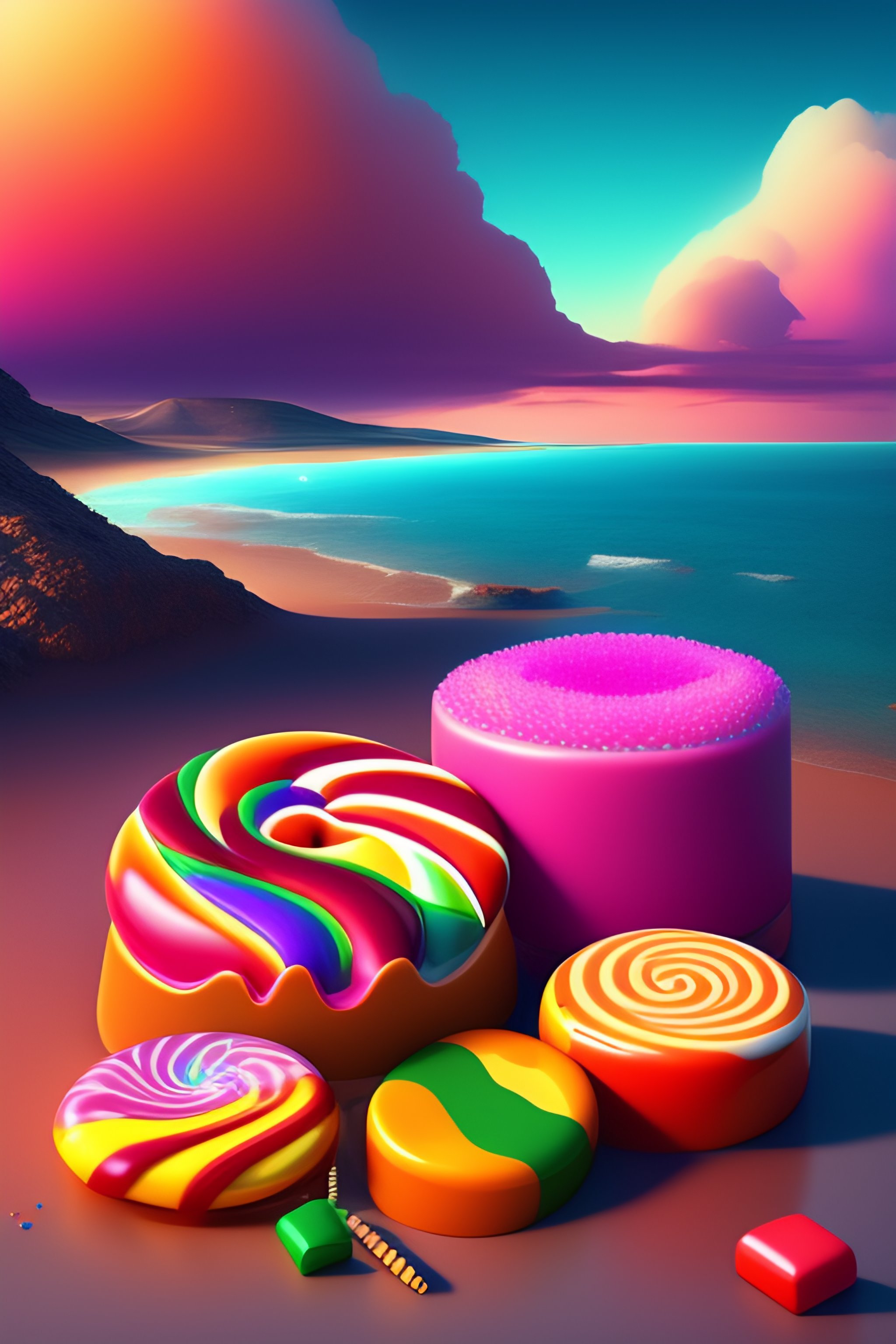 Lexica - Cartoon candy world