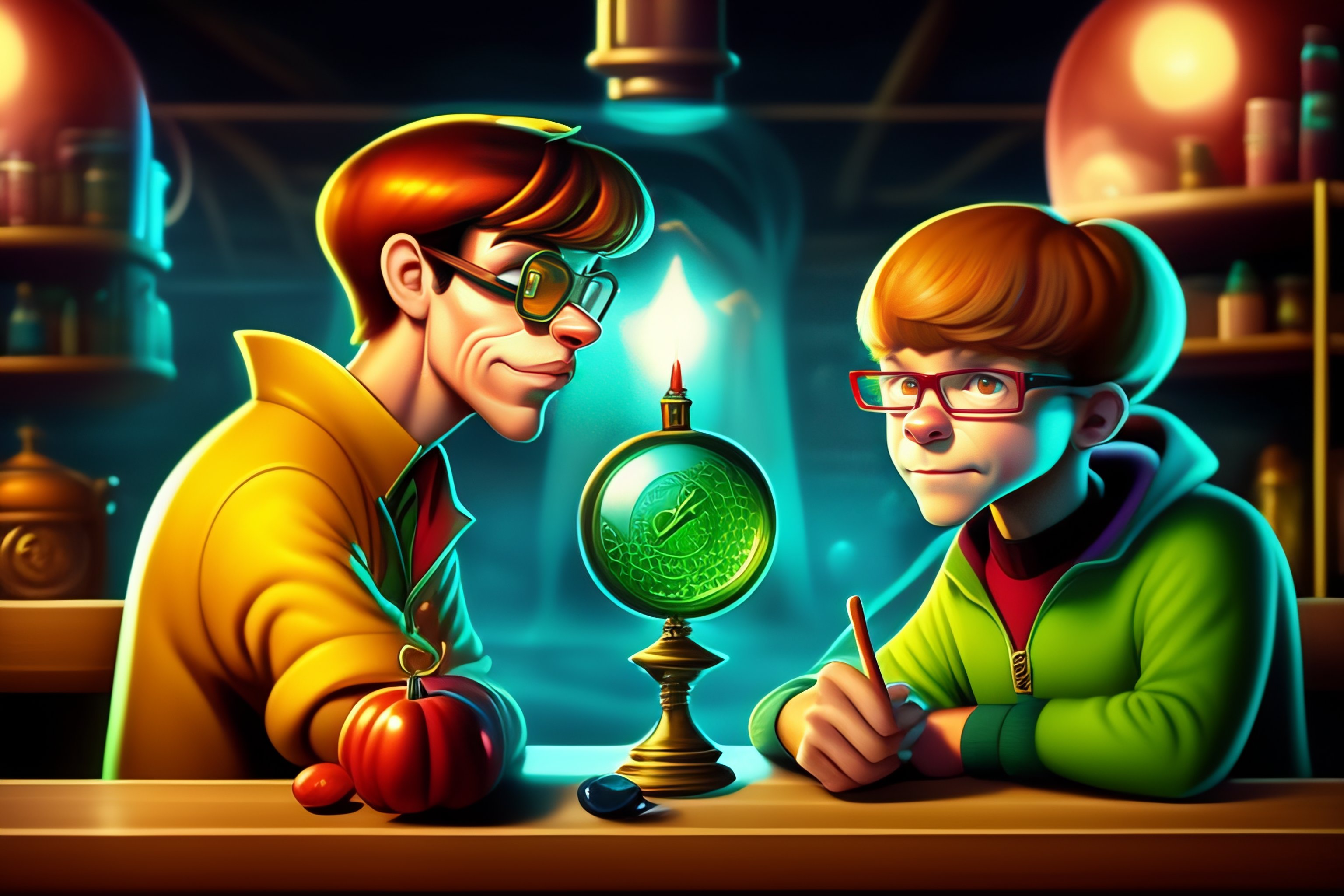 Lexica - A beautiful album cover with Scooby doo and shaggy scared in a ...