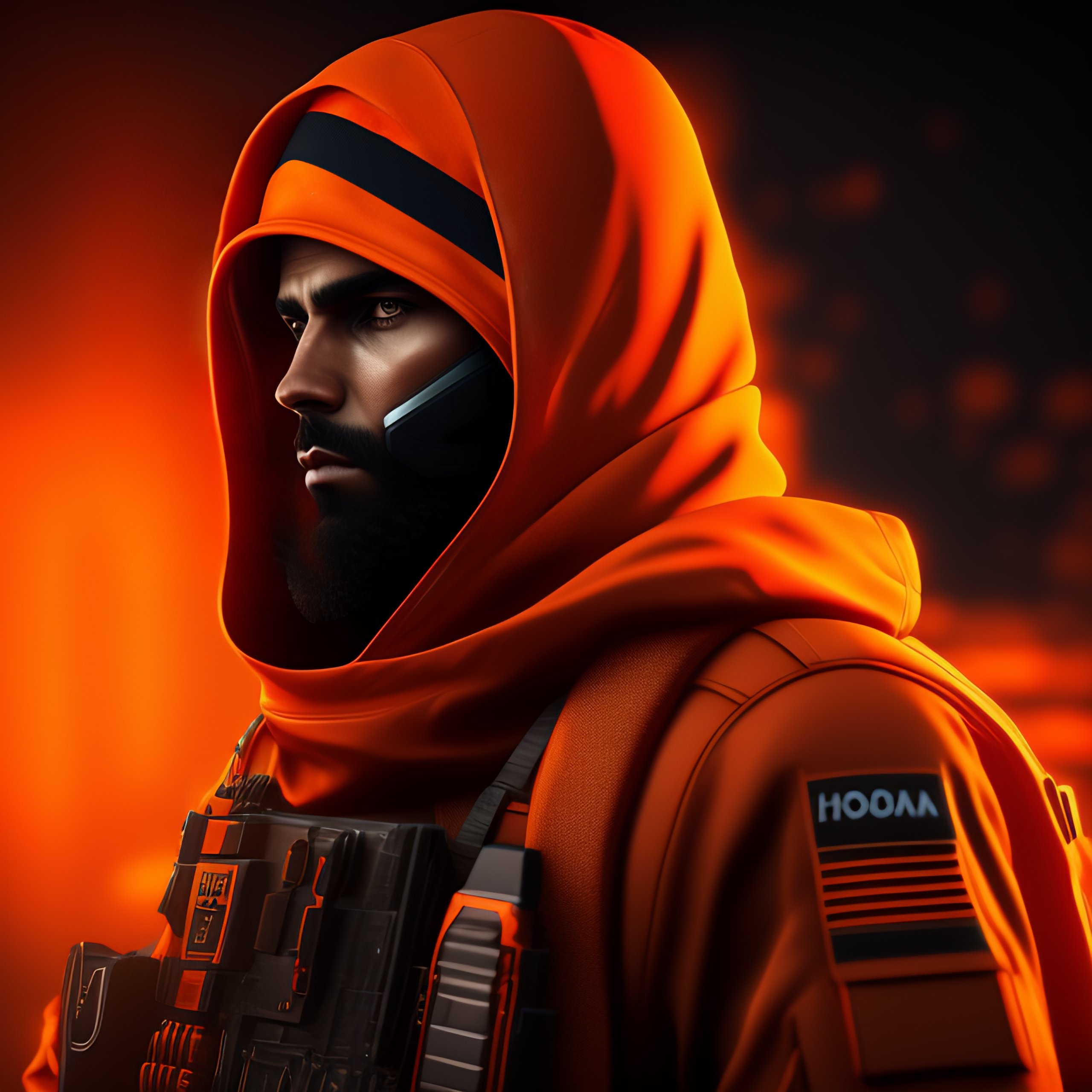 Lexica - CS-GO man terrorist skin, hollographic orange details color ...