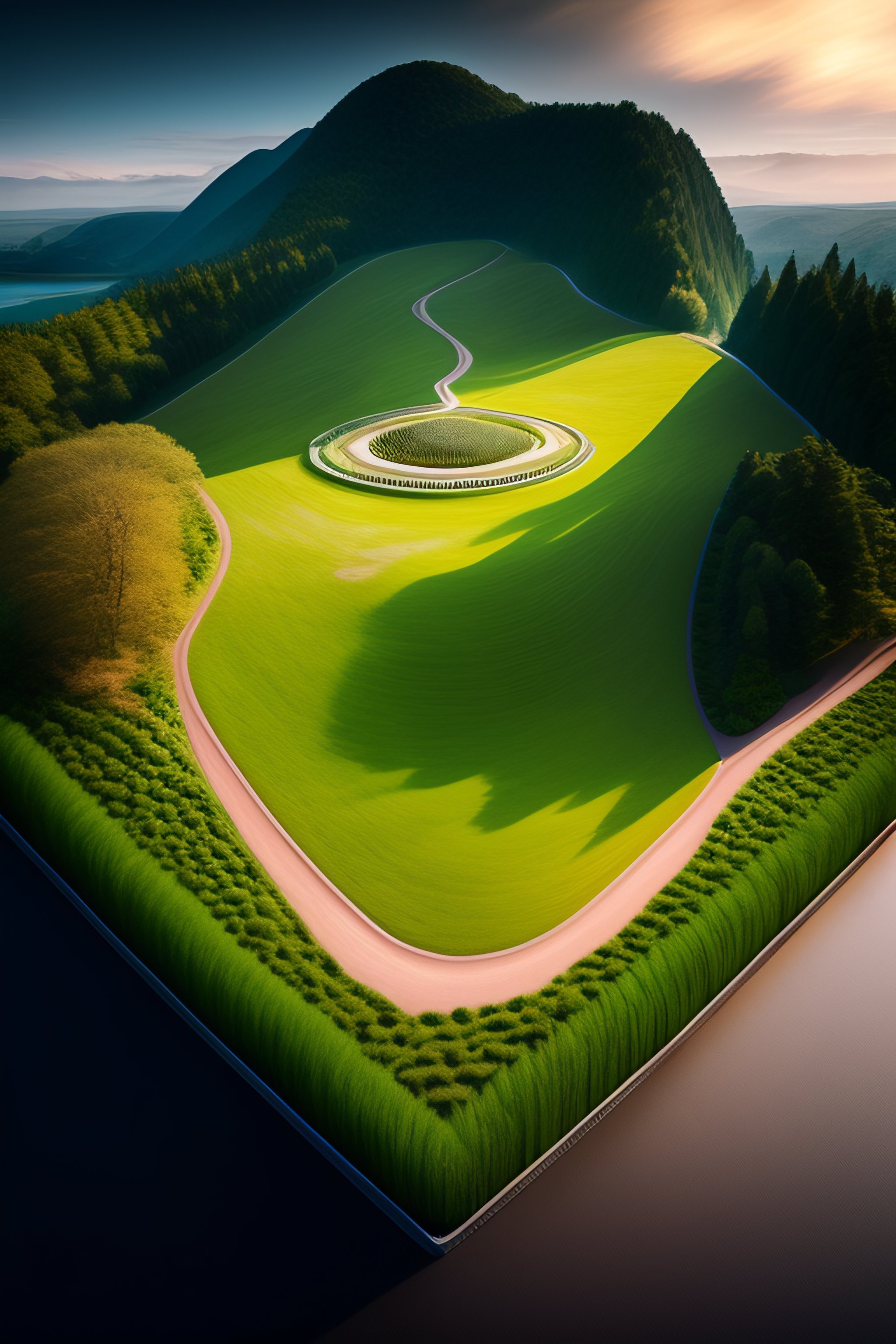 Lexica - A beautiful realistic birds eye view of a landscape. lots of ...