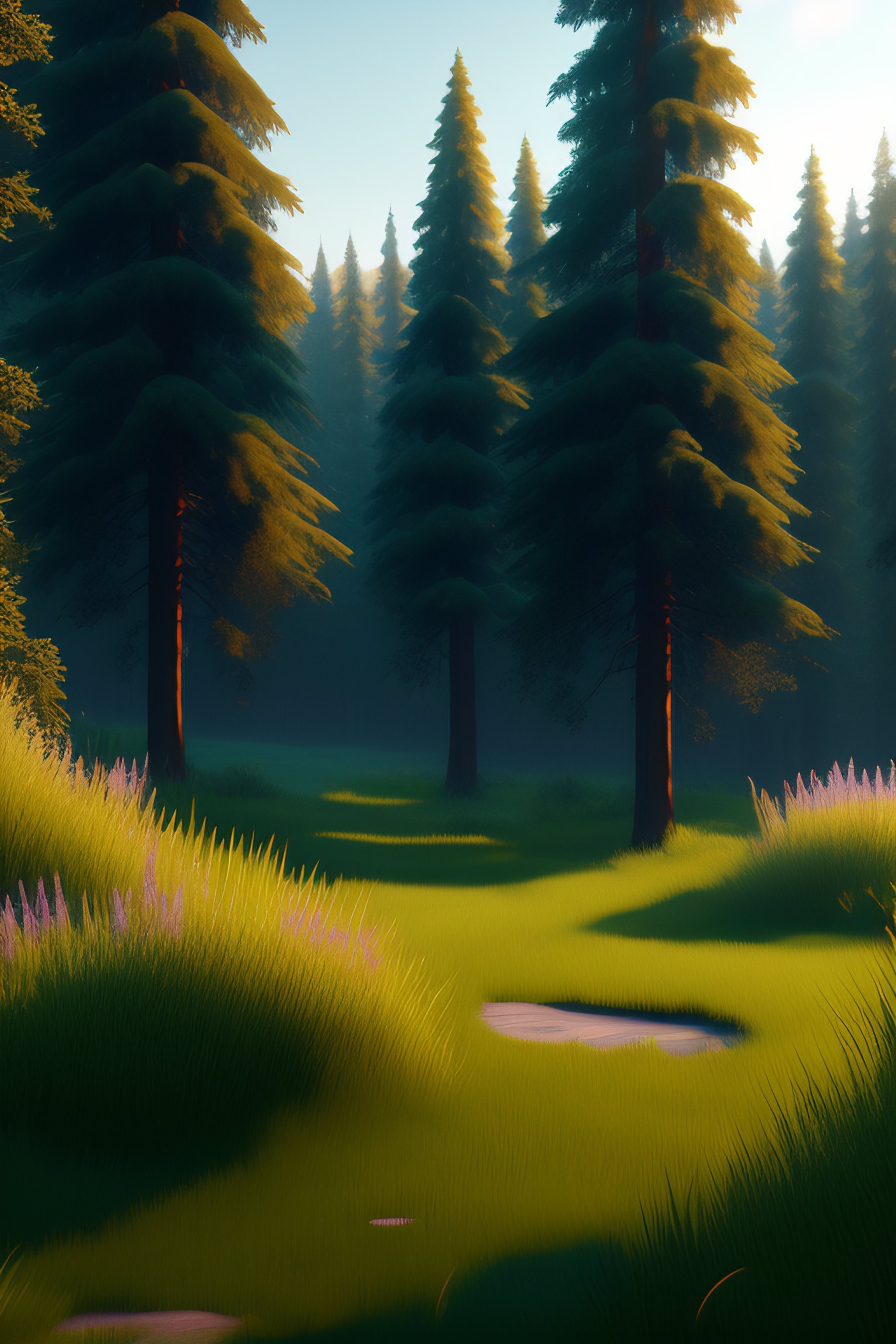 Lexica - Pain forest, Green grass, Shishkin style, 4k, oil painting ...