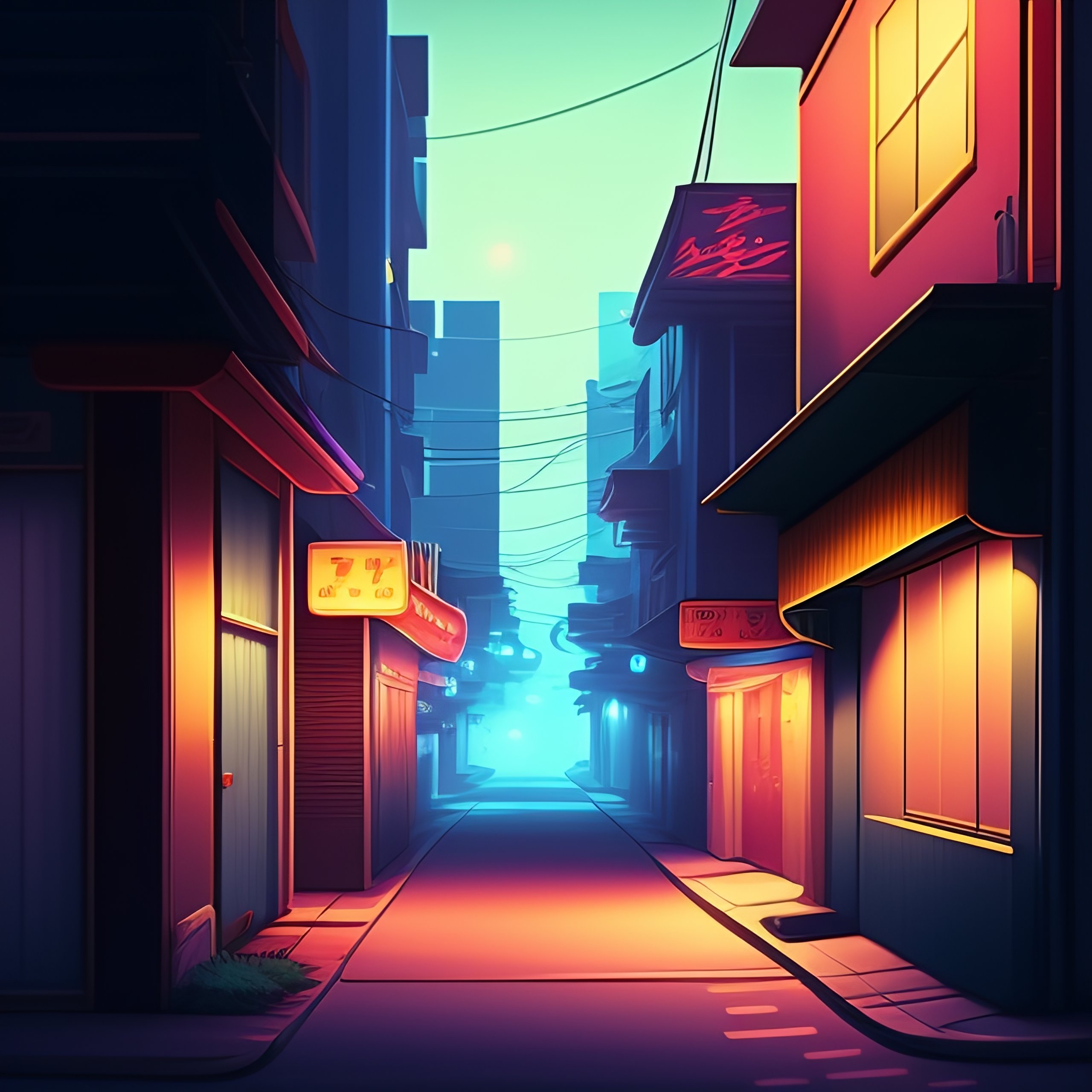 Lexica - Vintage 50's anime style environmental wide shot of a chaotic ...