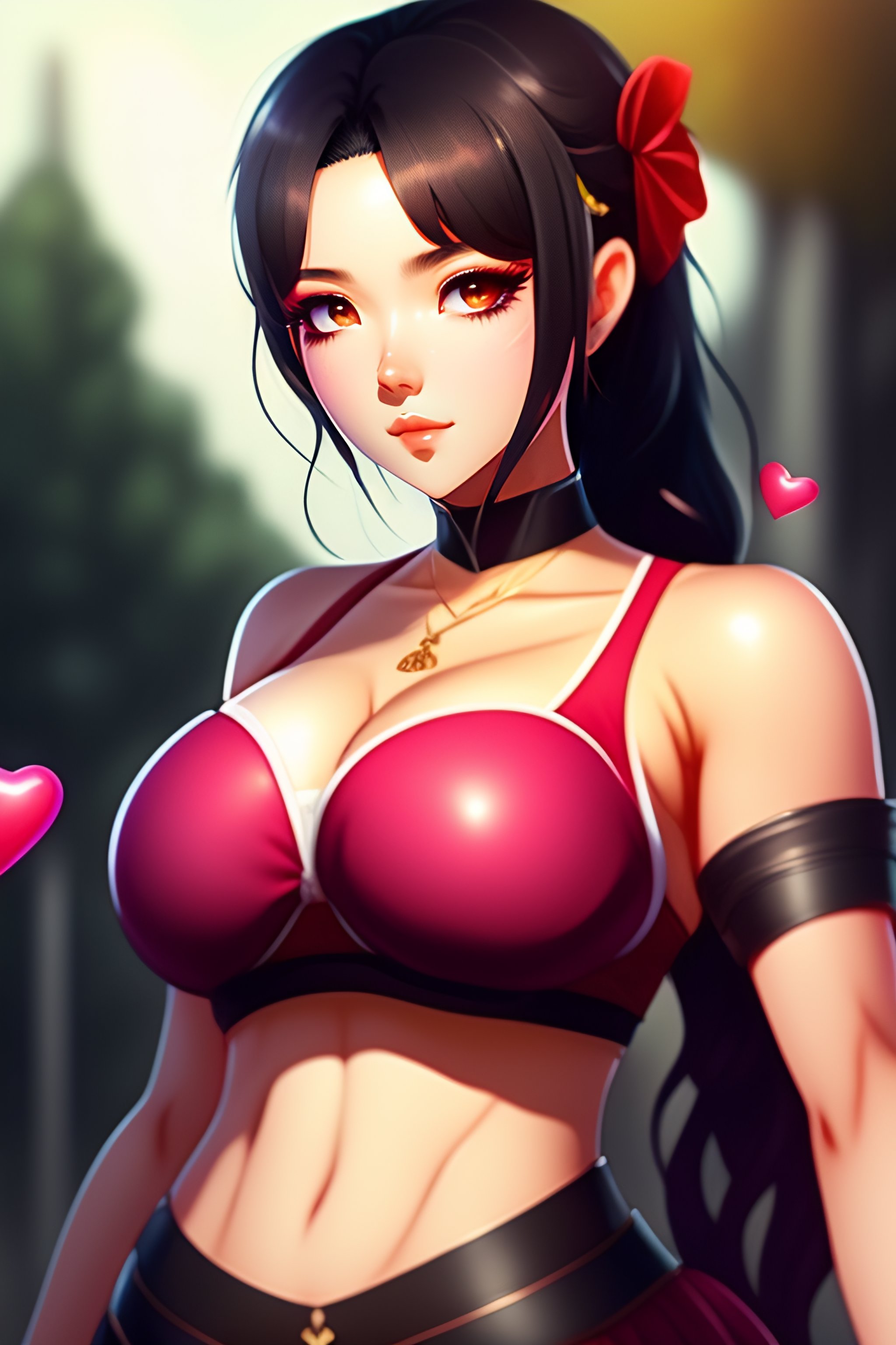 Lexica - 1girl, black bra, black hair, blush, borrowed character, bra, closed mouth, gradient ...