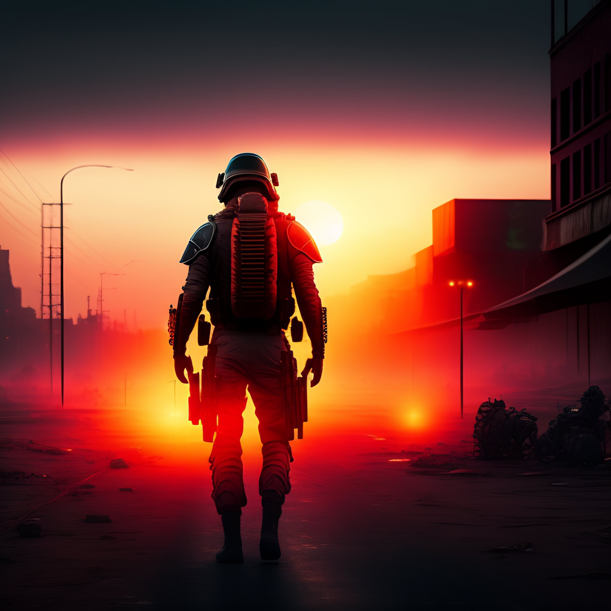 Lexica - War photography in post-apocalyptic streets of new-york, token ...