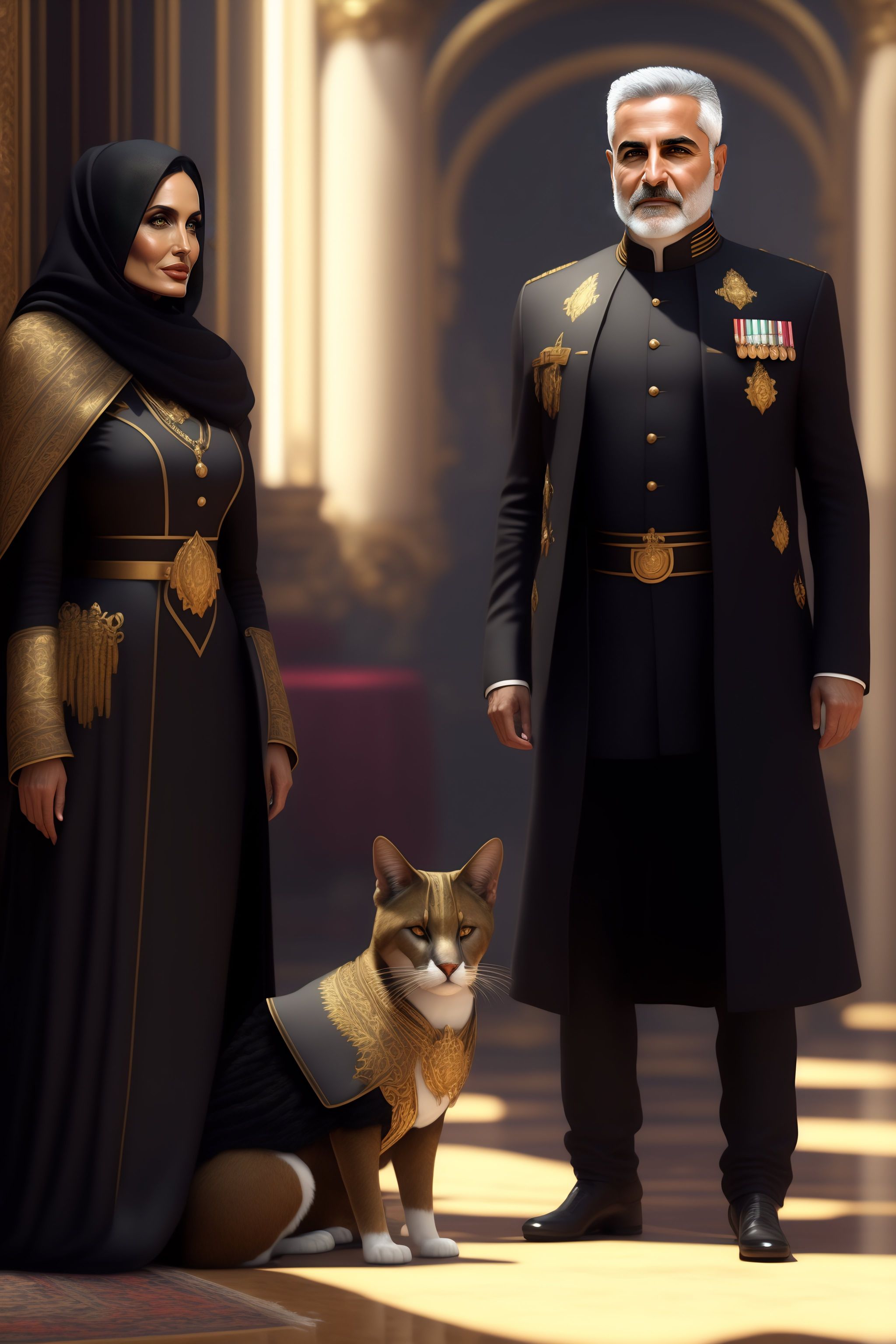 Lexica - Highly detailed full body of qasem soleimani with Angelina ...