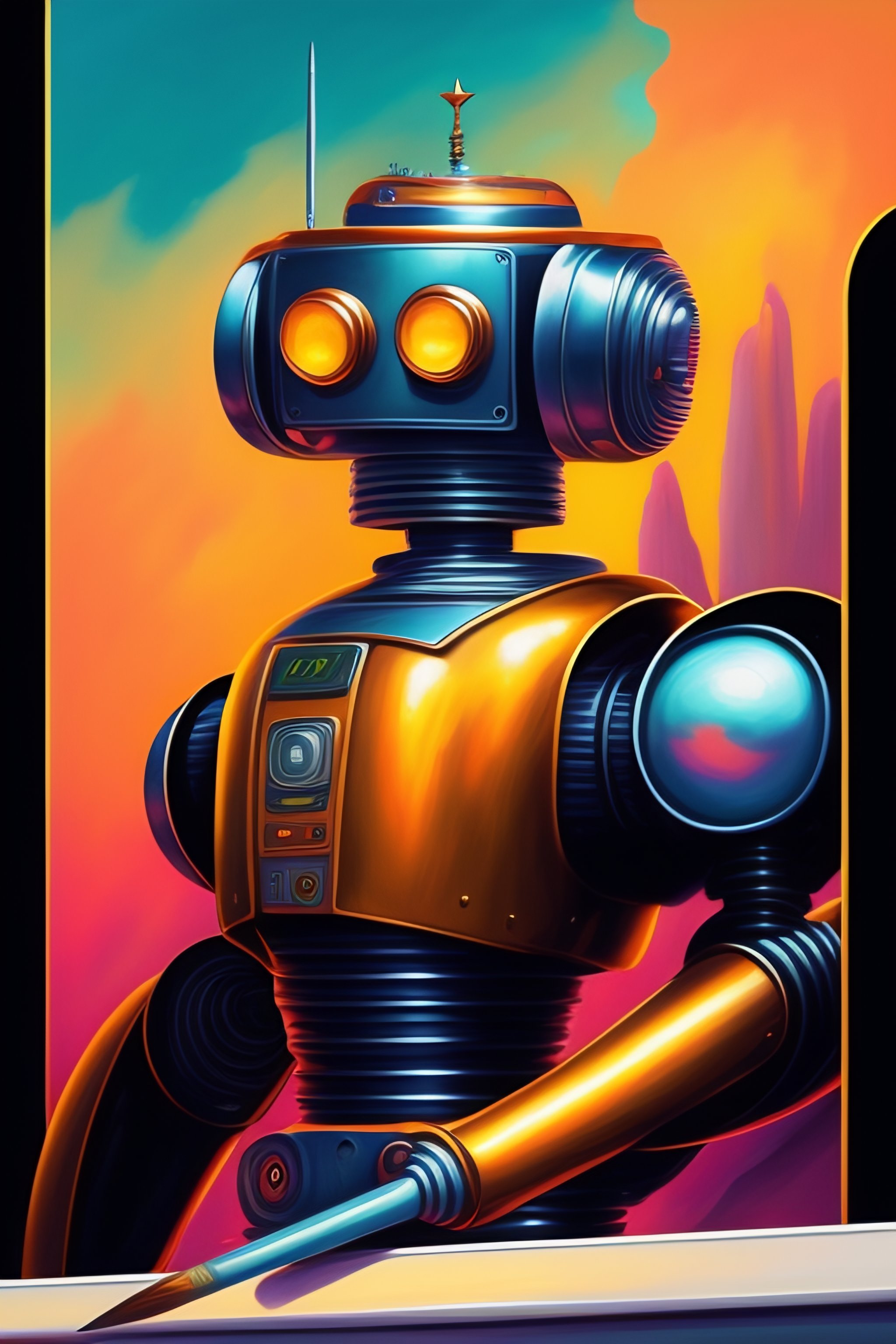 Lexica - An illustration of bender, robot from futurama as an artist ...