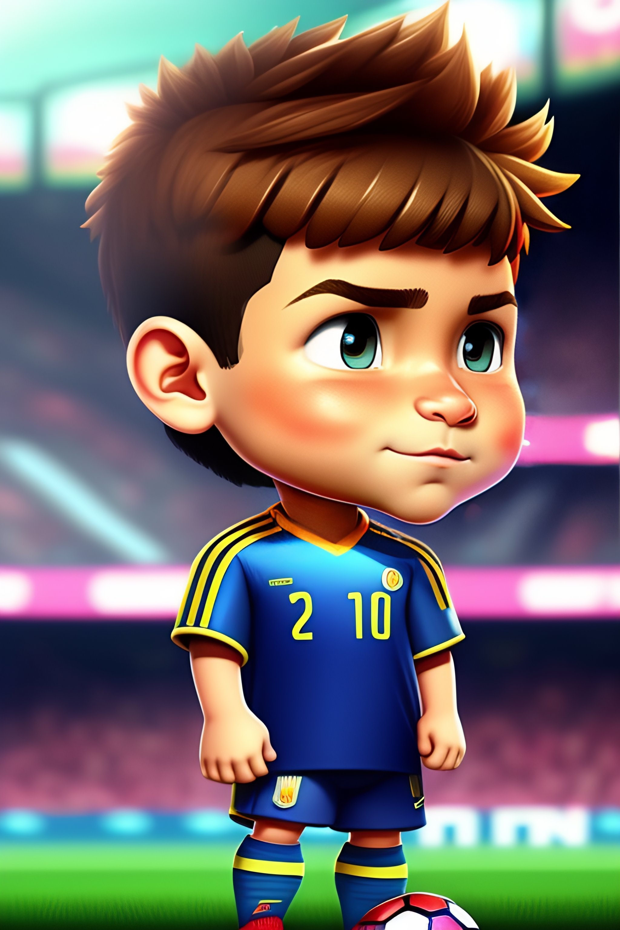 Lexica - Cartoon Kids leonel messi on football
