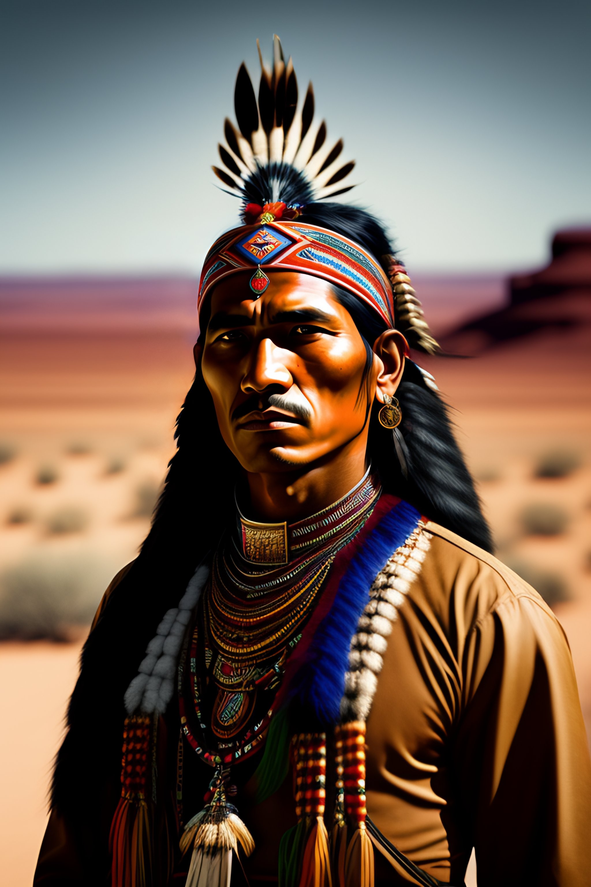 Lexica - A portrait of an american native apache