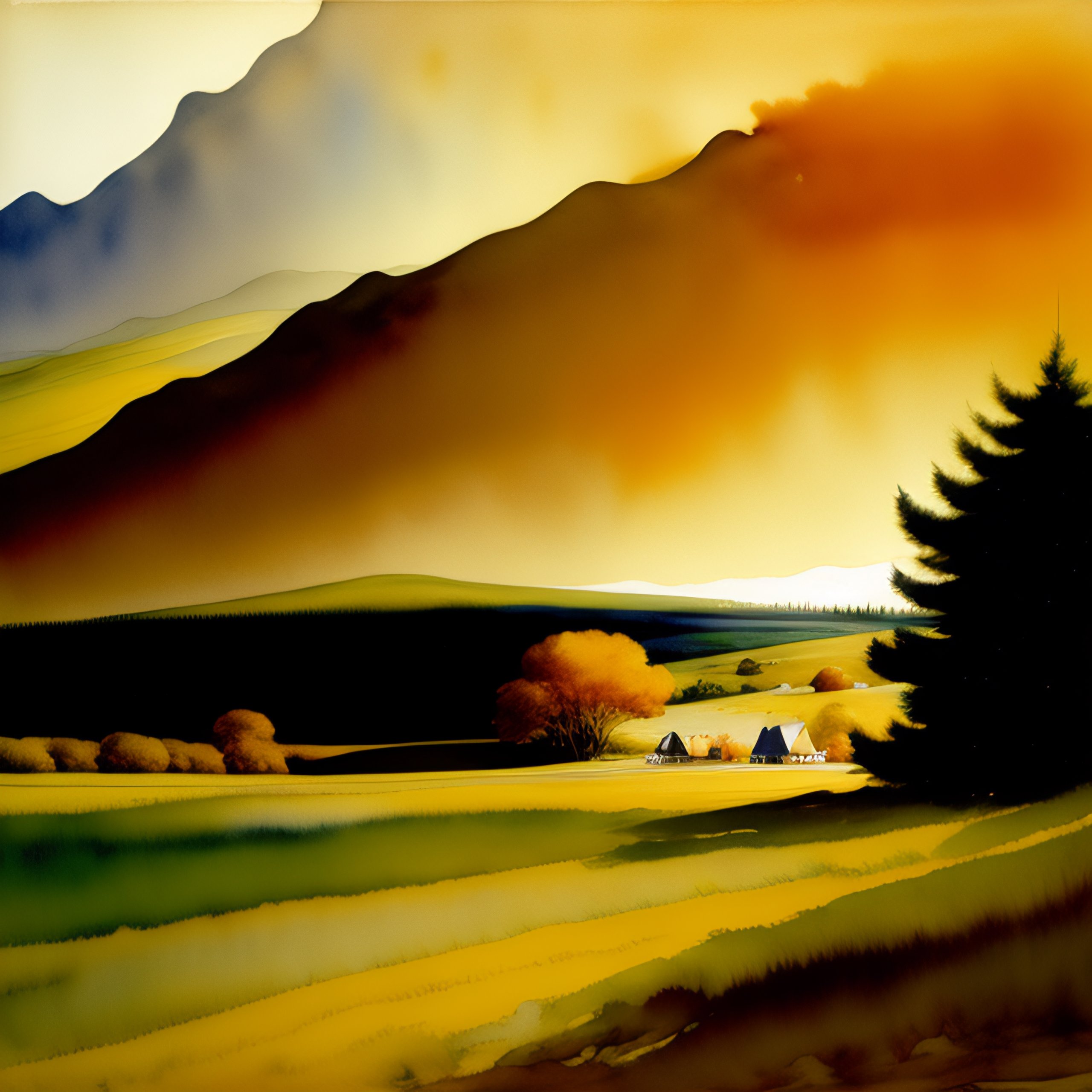 Lexica - Detailed Watercolor, beautiful tertiary colors, color theory ...