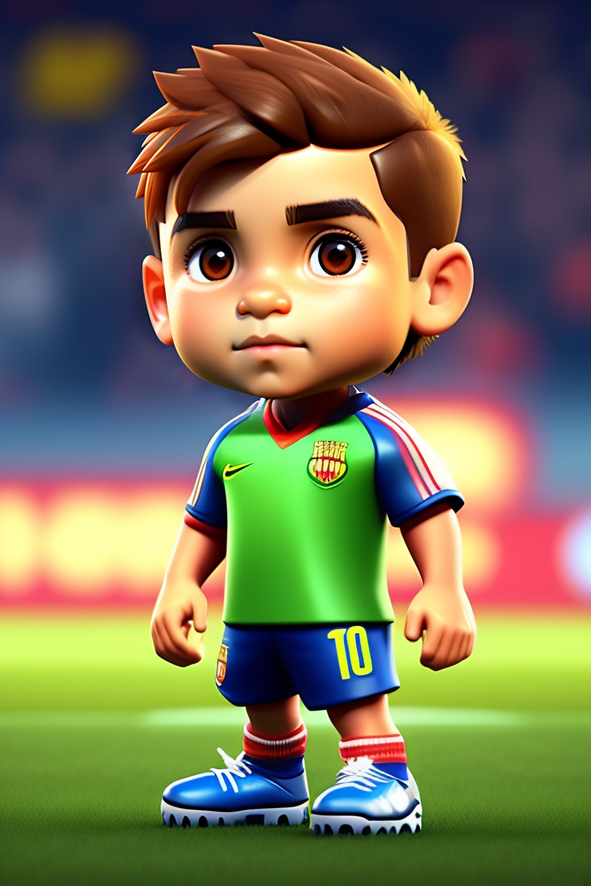 Lexica - Cartoon toy Kids leonel messi on football