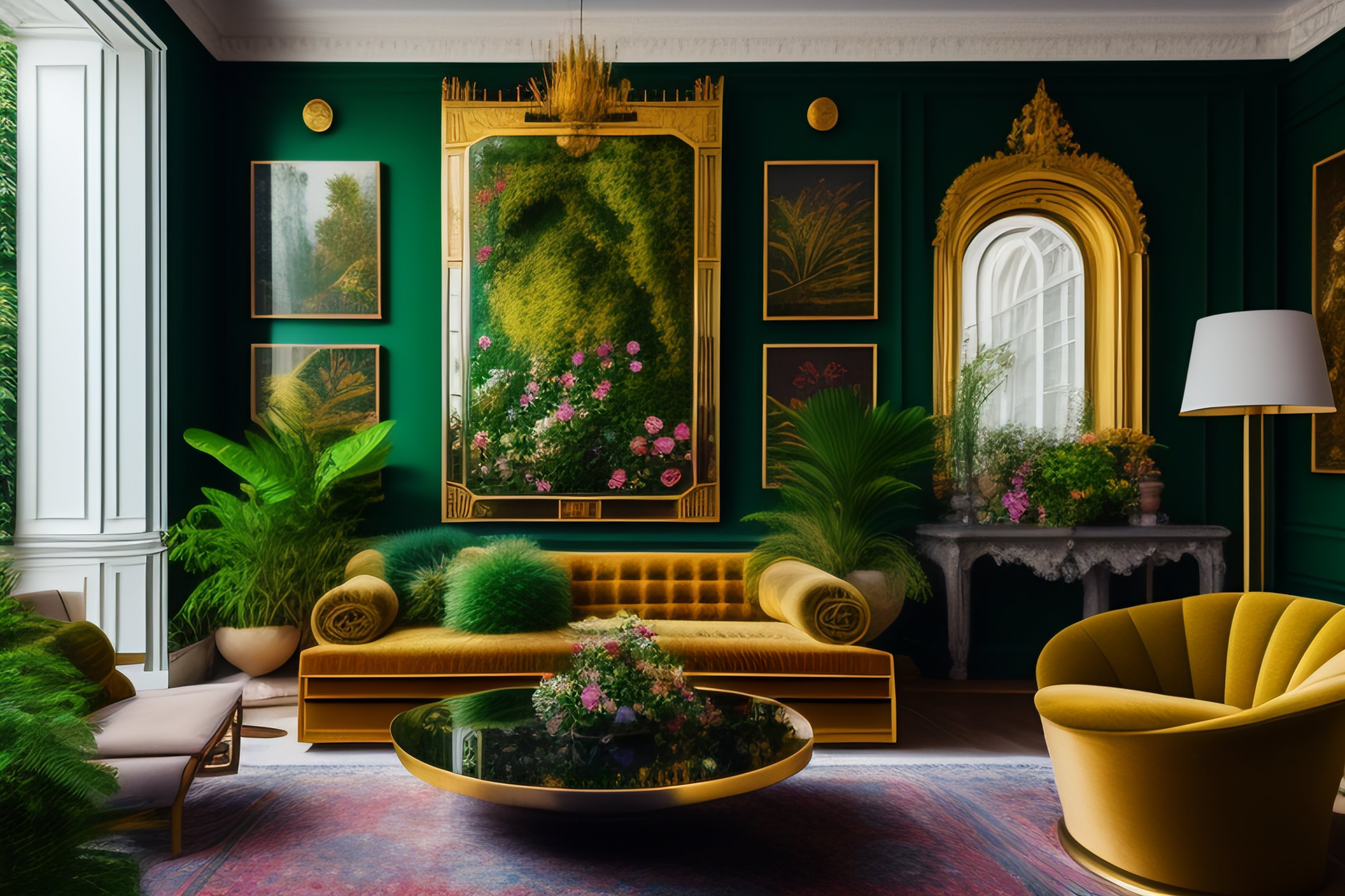 Lexica - Architectural Digest photo of a maximalist green solarpunk ...