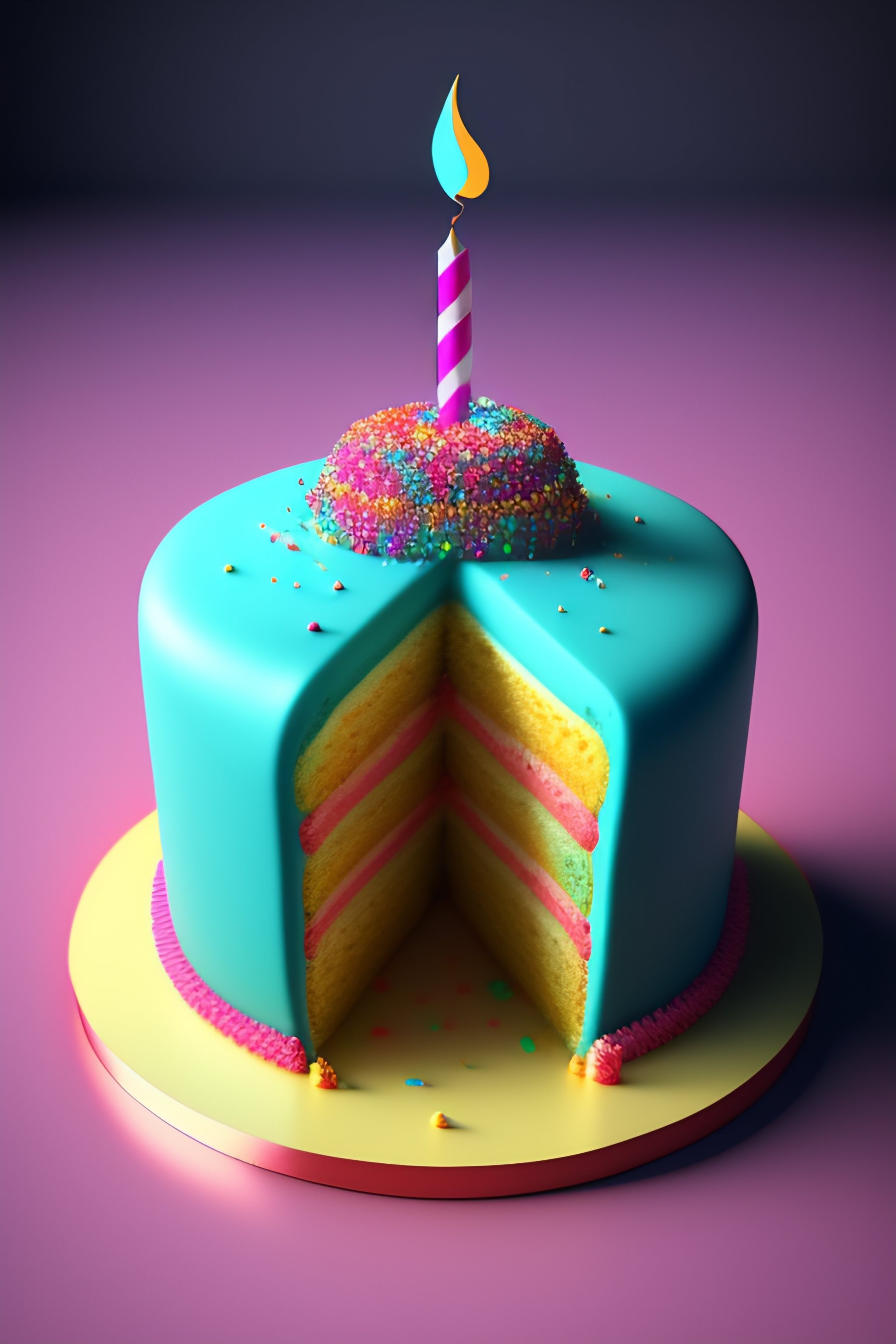 Lexica - 3d render of birthday cake for the first birthday of my little ...