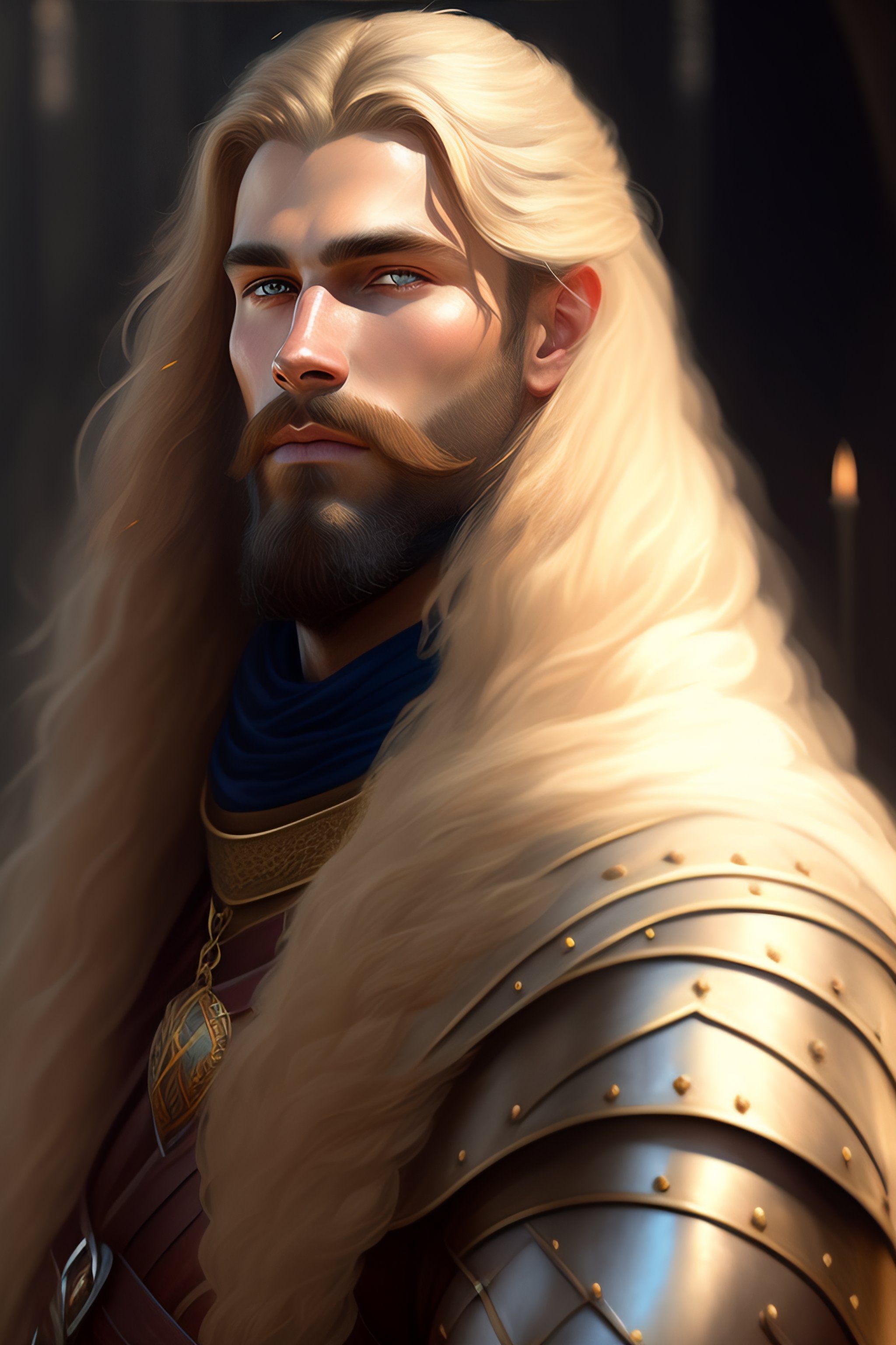 Lexica - A portrait of a medieval knight with a medium beard and long ...