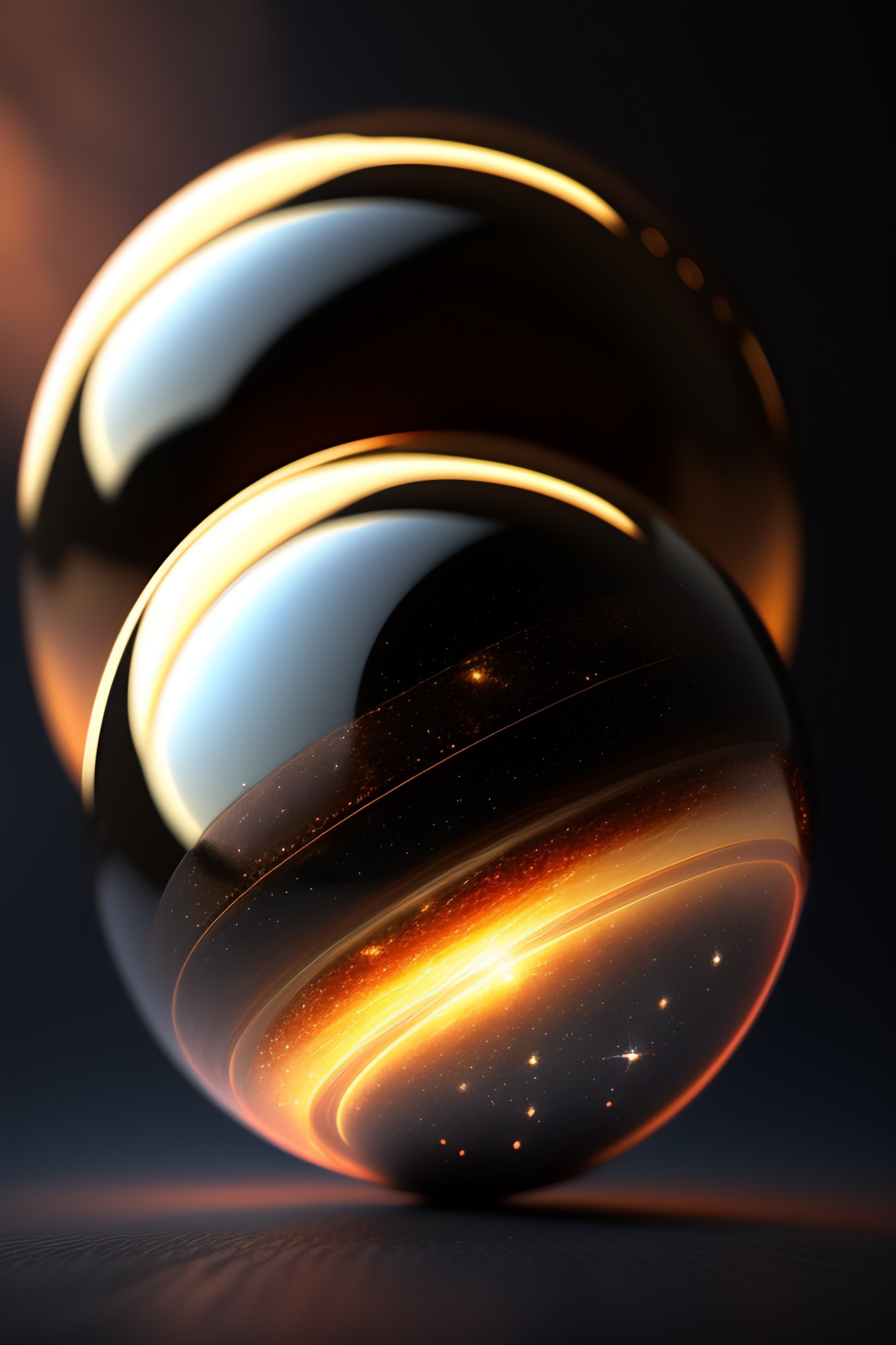 Lexica - Metallic orb in space , 4K, photorealistic
