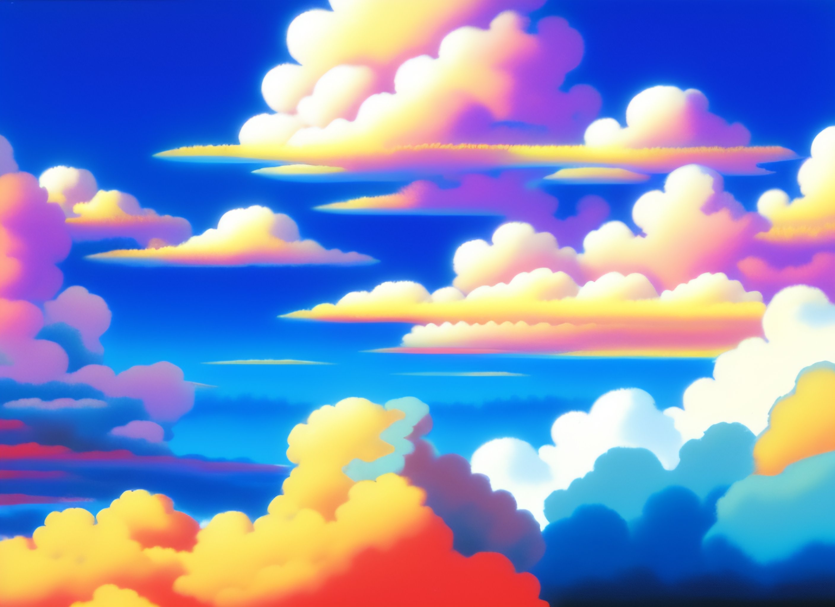 Lexica - Up close picture of the sky with clouds, illustration by ken ...