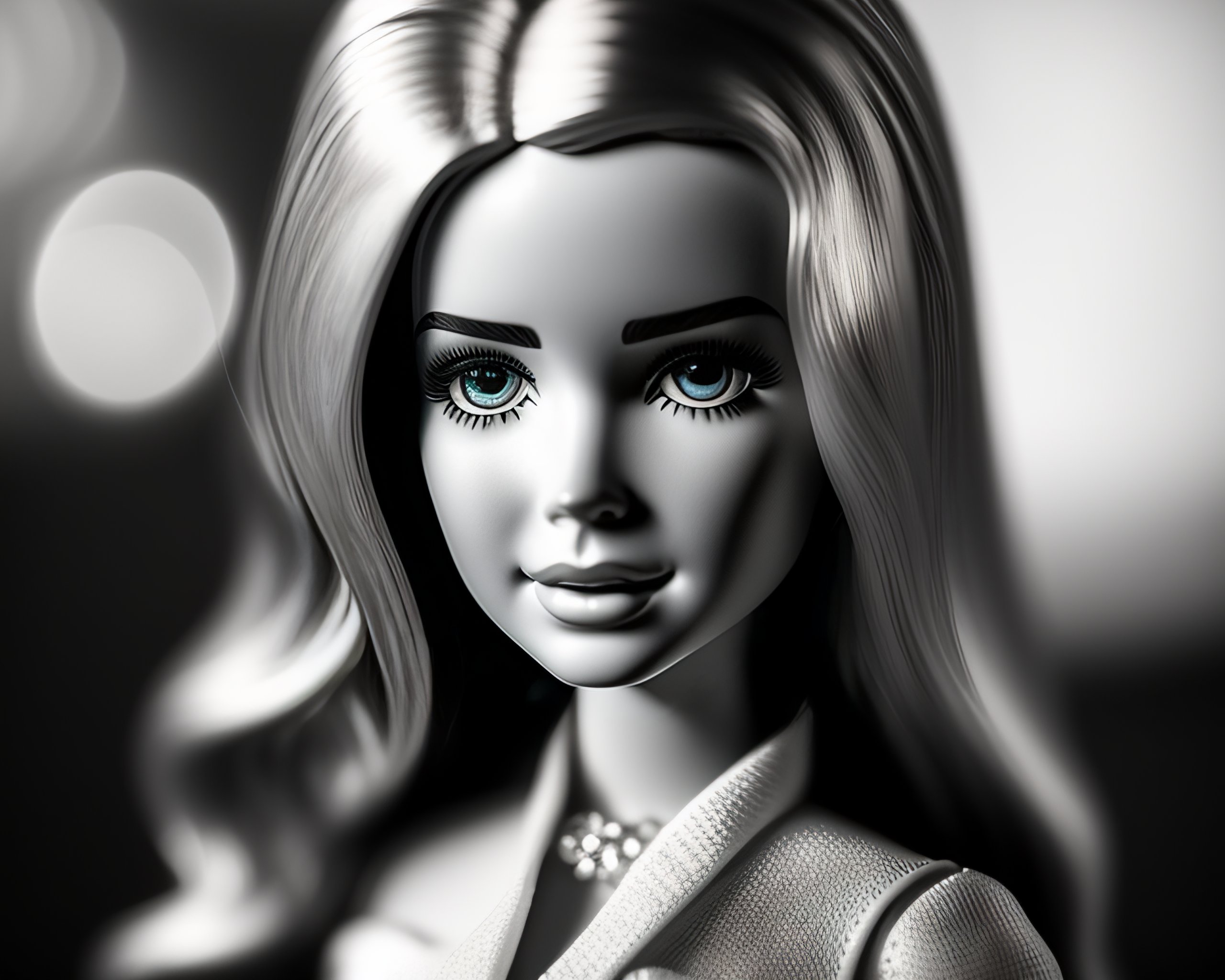 Lexica - Old lost footage in black and white of barbie, hyper realistic ...