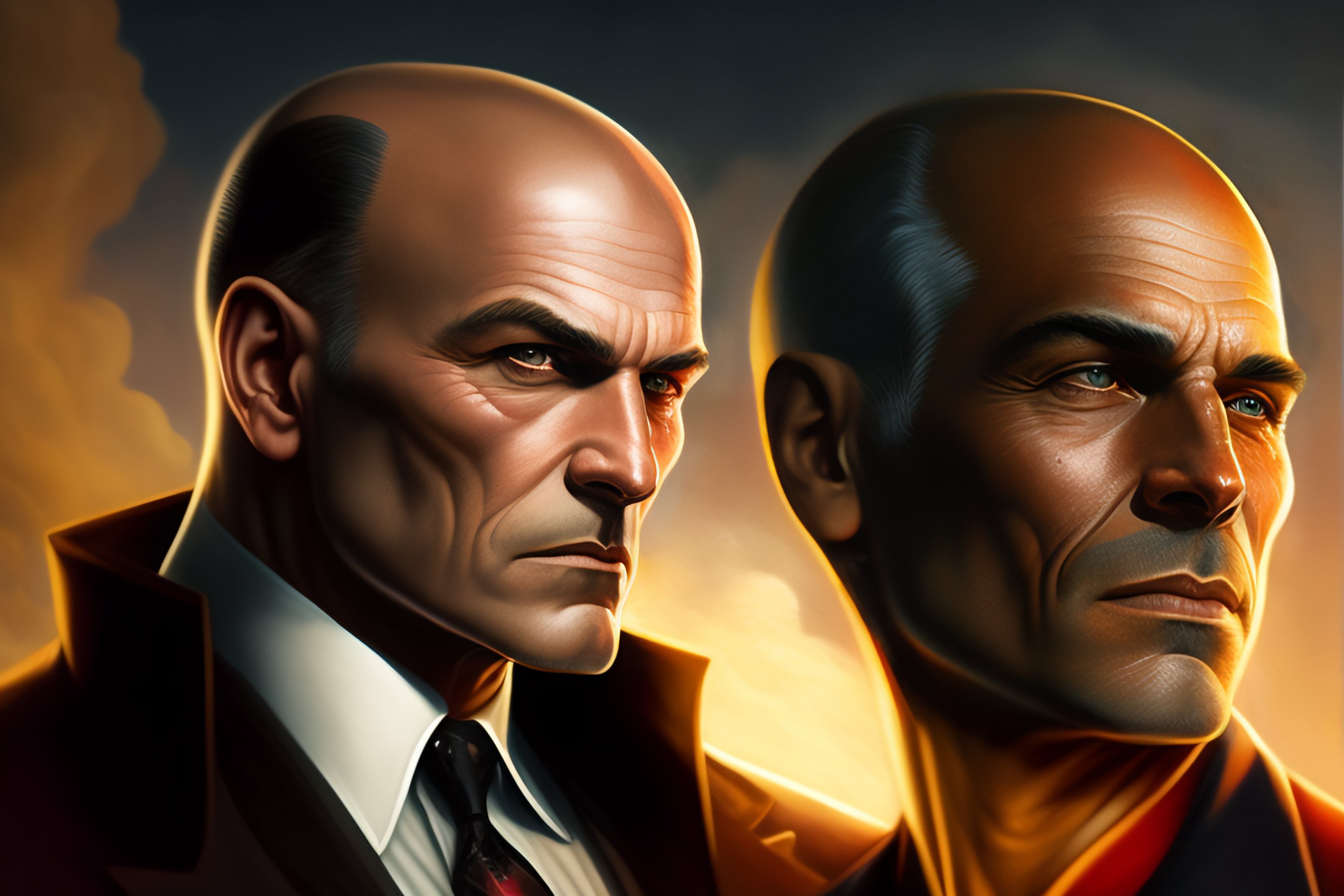 Lexica - Male Professional Hitman, old, balding, scars, in the style of ...