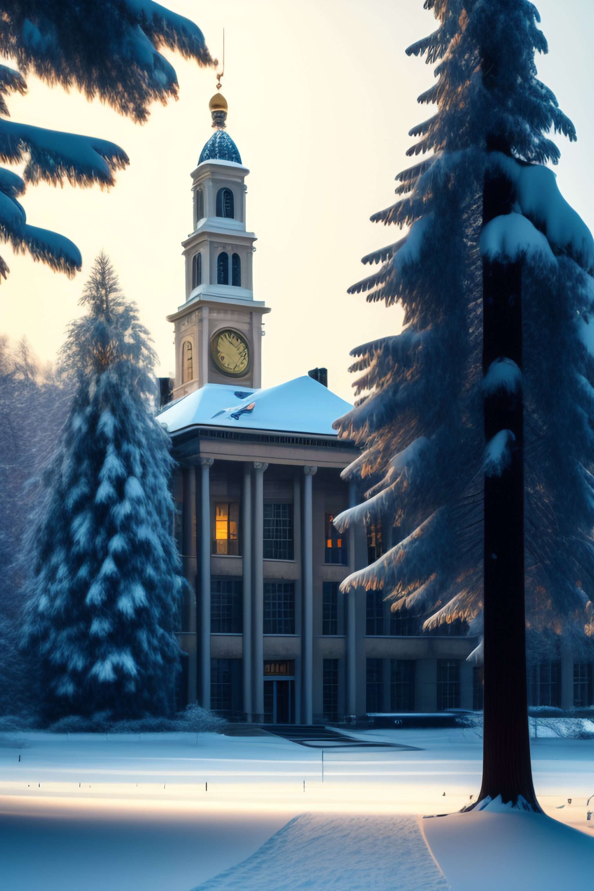 Lexica - Show me the campus of a university in winter