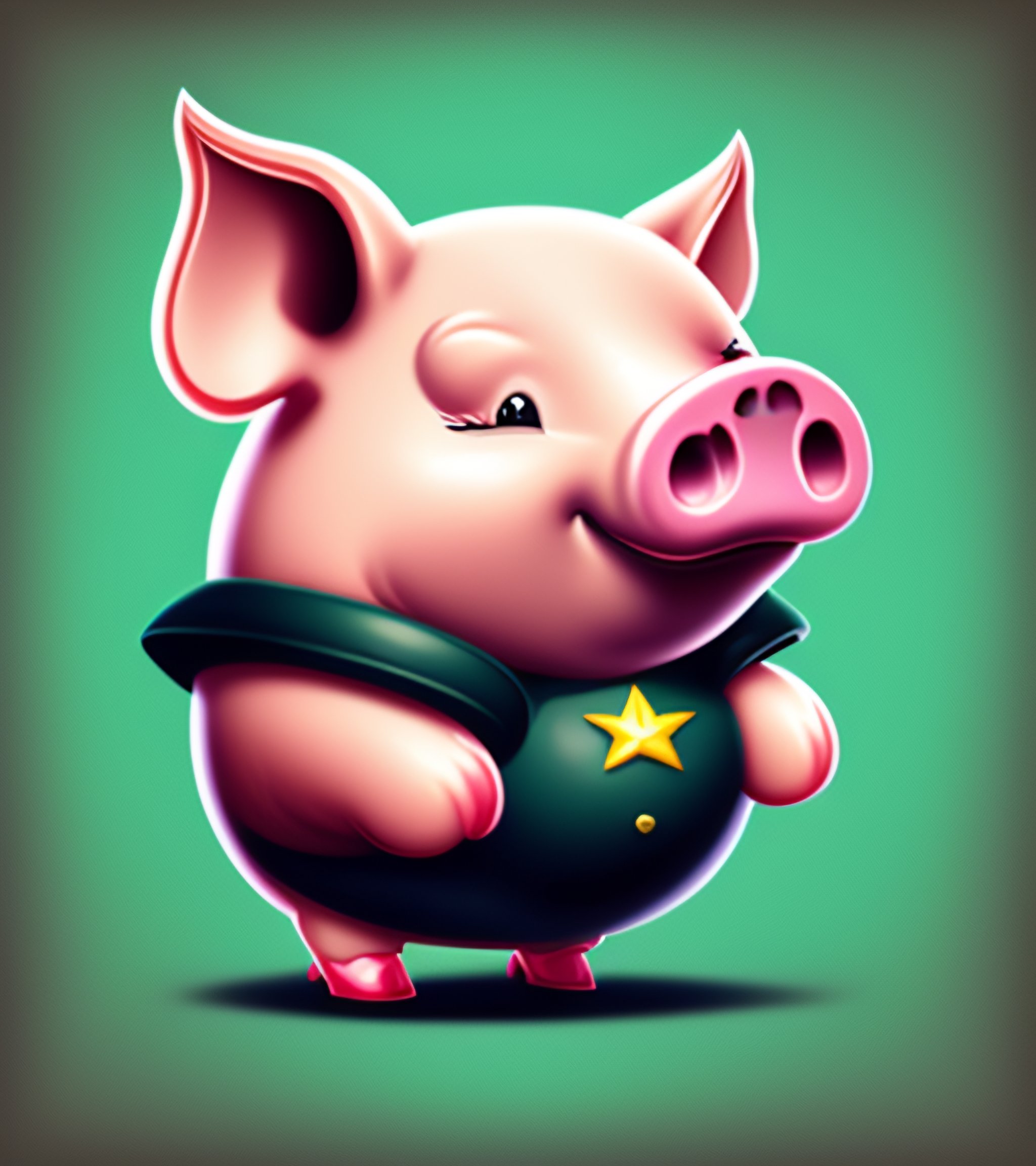 Lexica - Cute gangster pig with wings, gambling at casino , cartoon ...