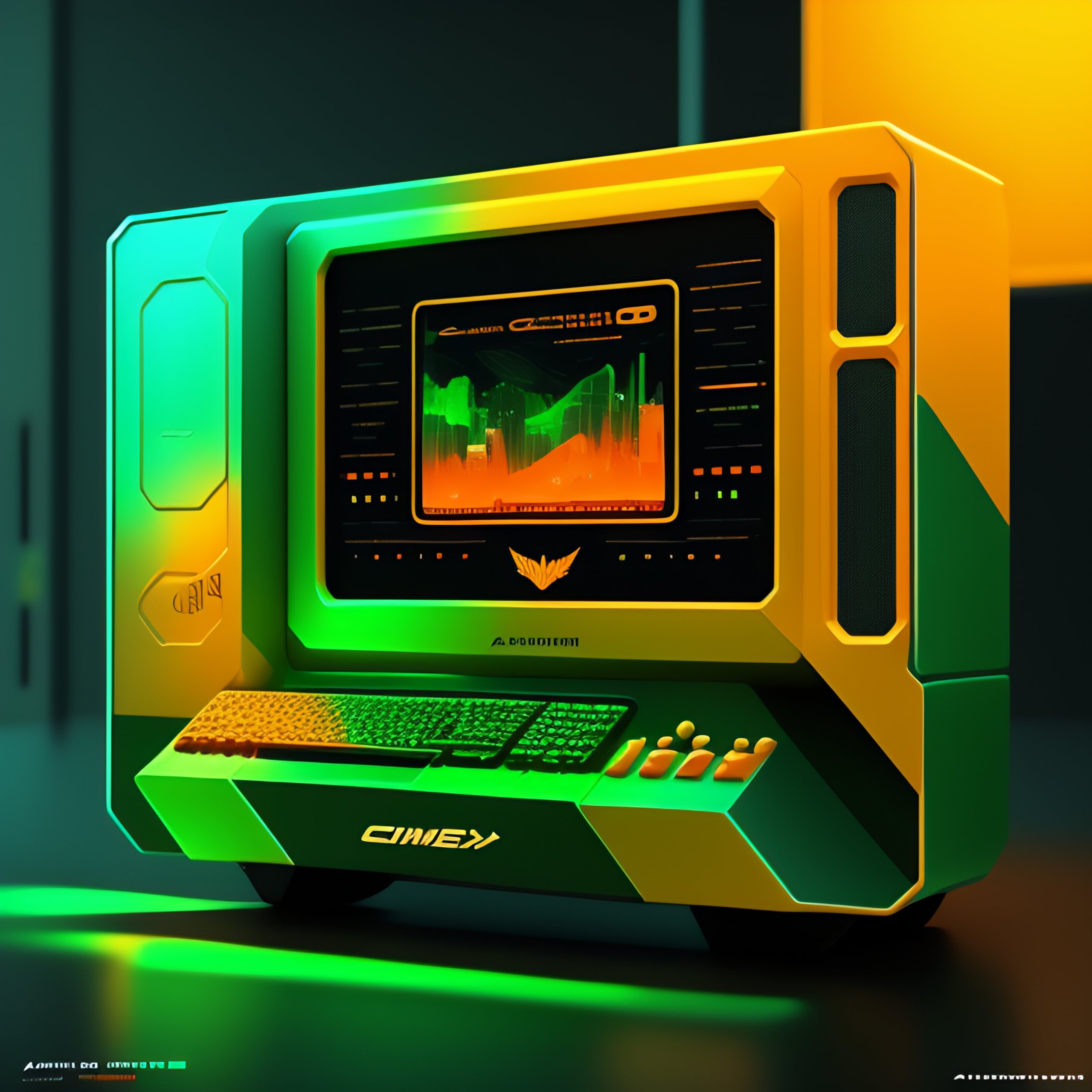Lexica - Gaming computer, style of laurie greasley, james gilleard ...