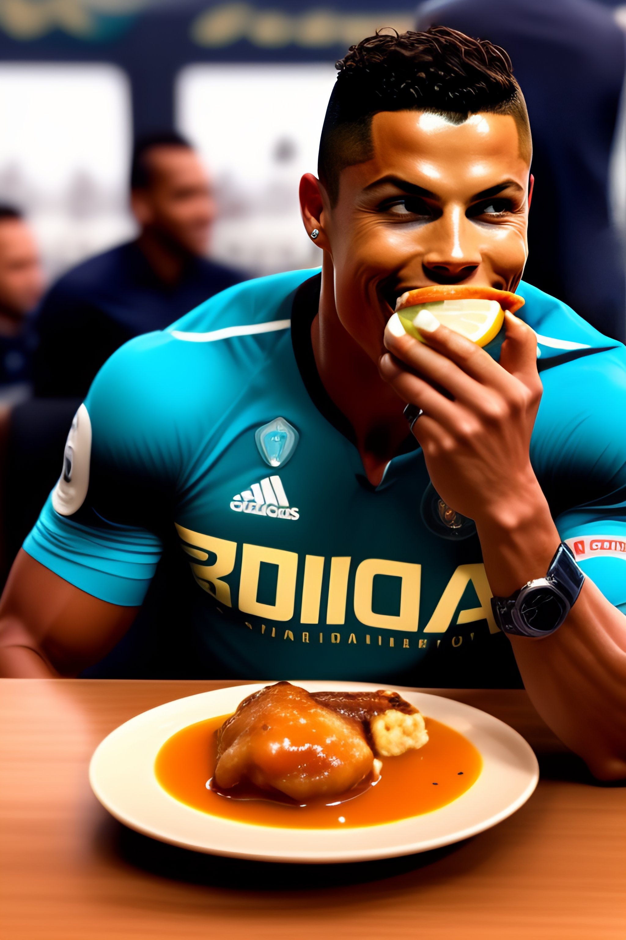 Lexica - Ronaldo eating chicken