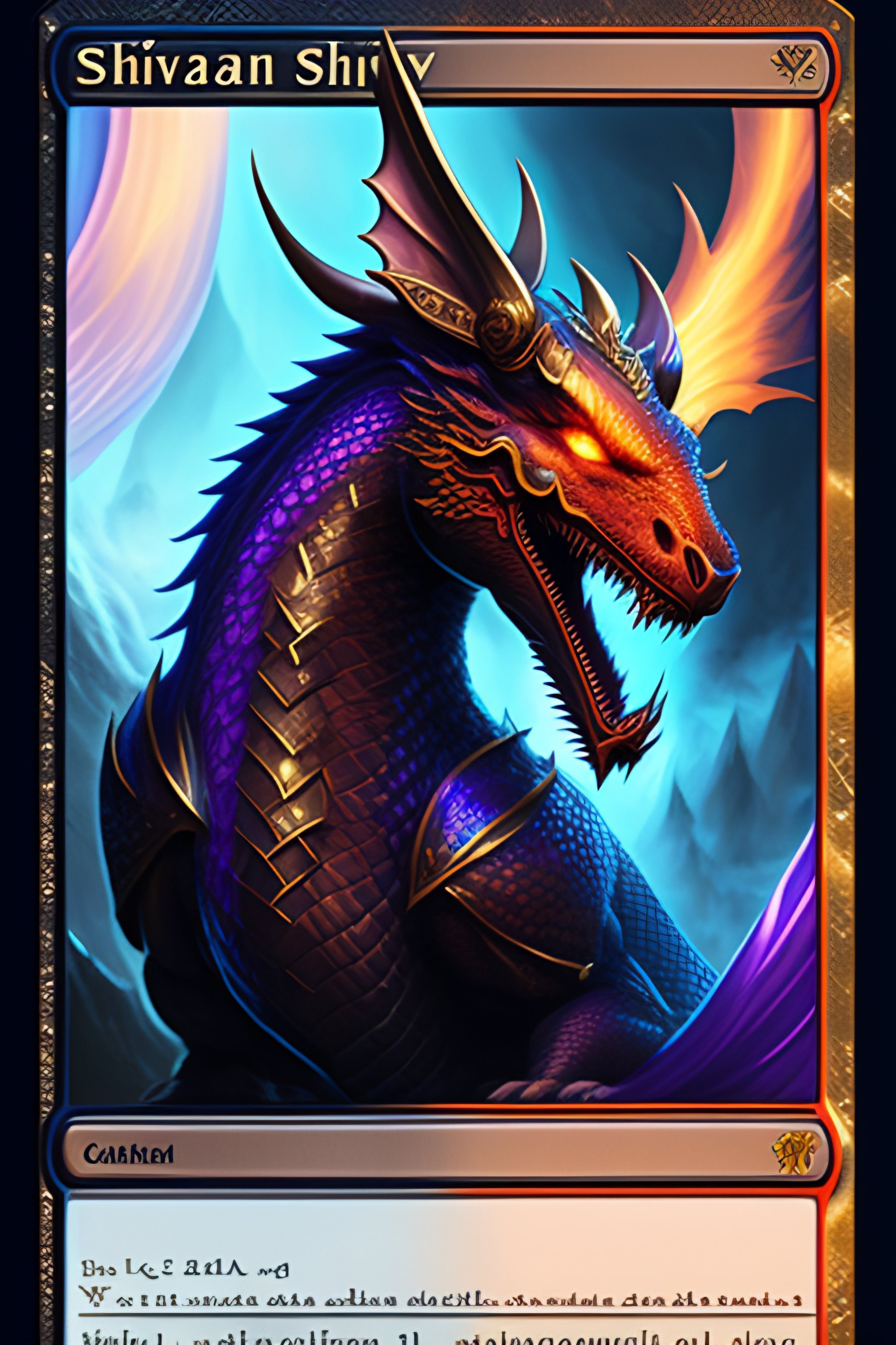 Lexica - Shivan dragon as a magic the gathering card