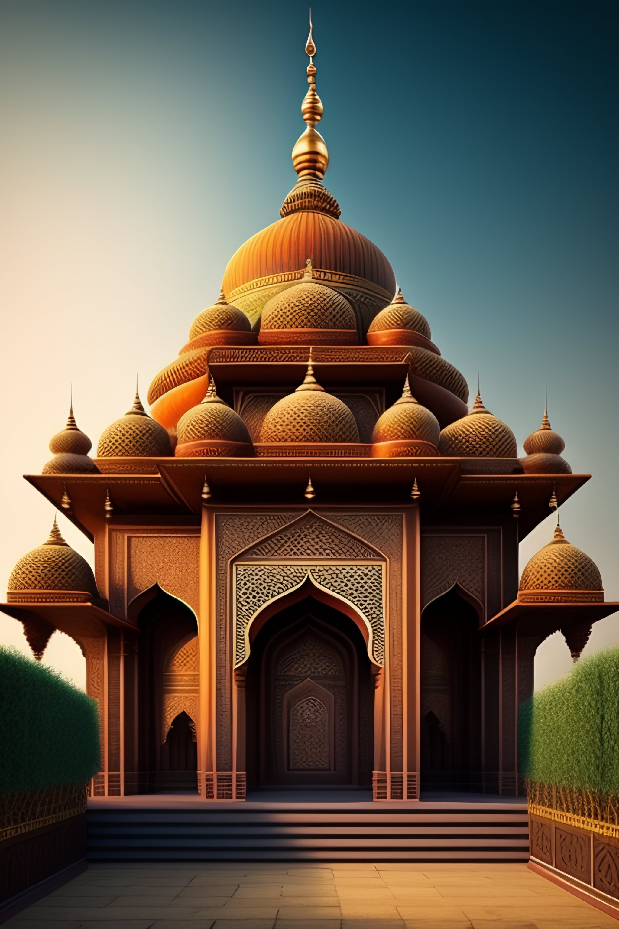 Lexica - Muslim temple in the old cities of india, realistic