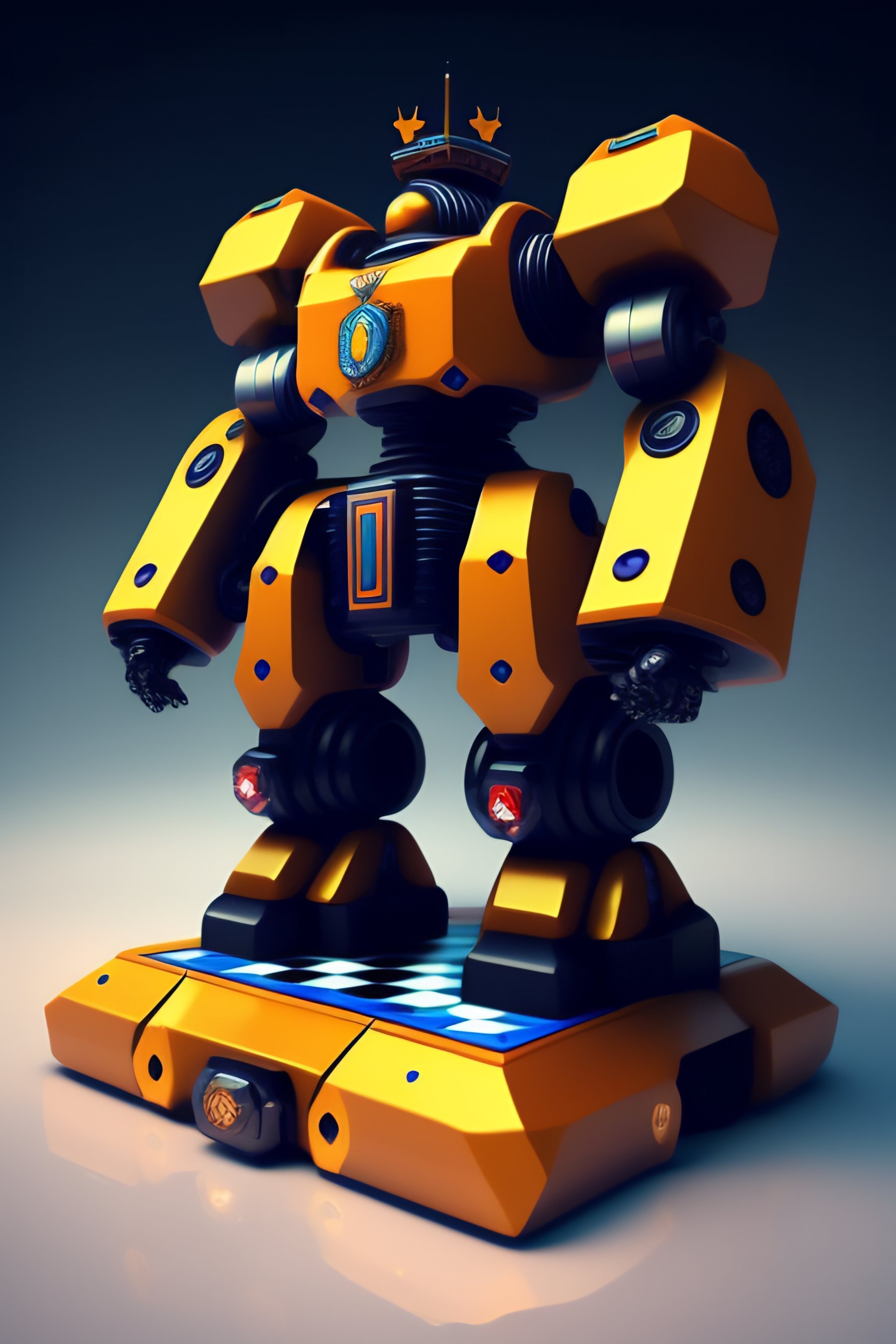 Lexica - Mech robot with large weapons on top with hexagonal bases ...