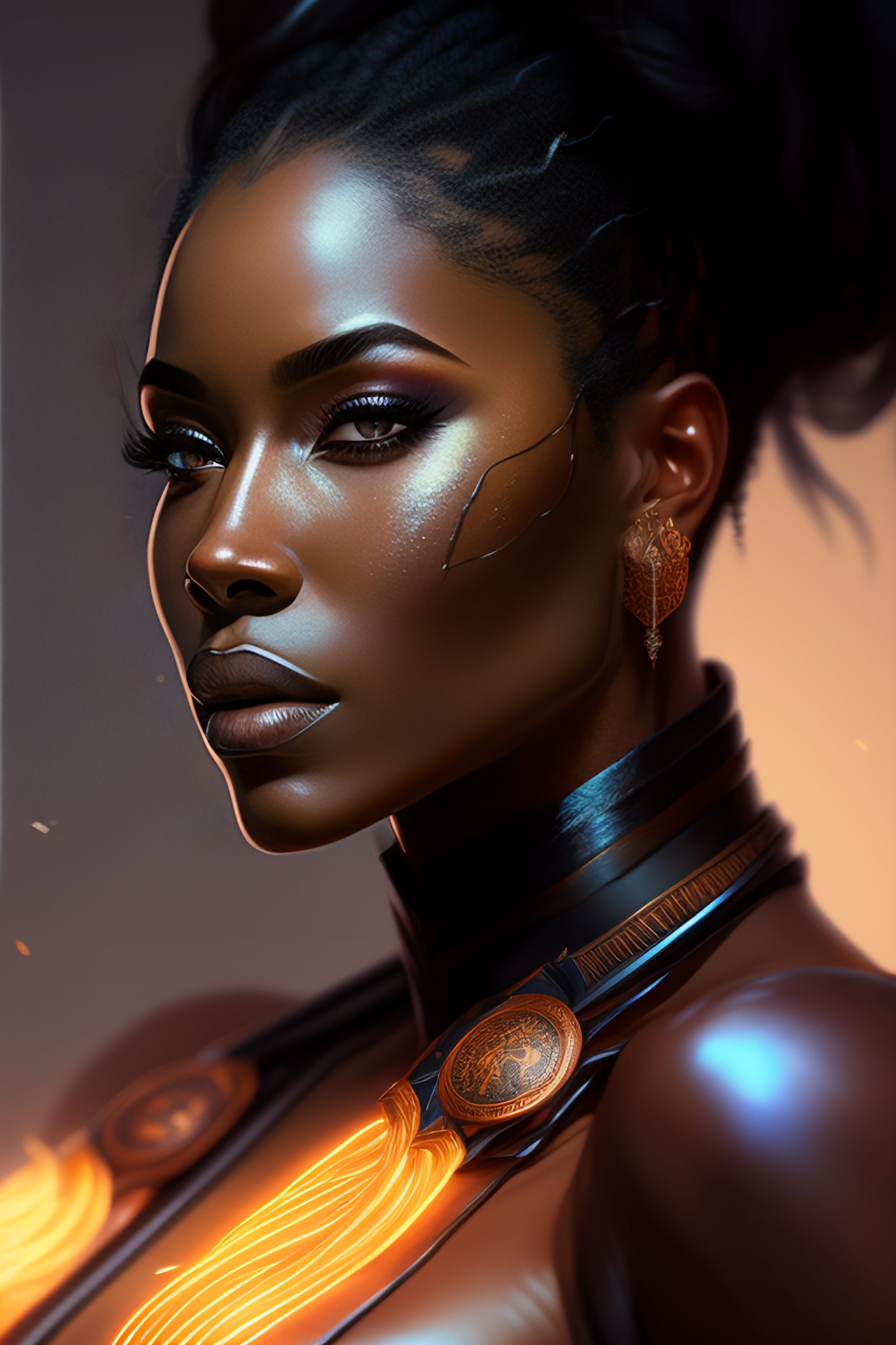 Lexica - Portrait of a dark god, copper wires, visible scars and nerves ...