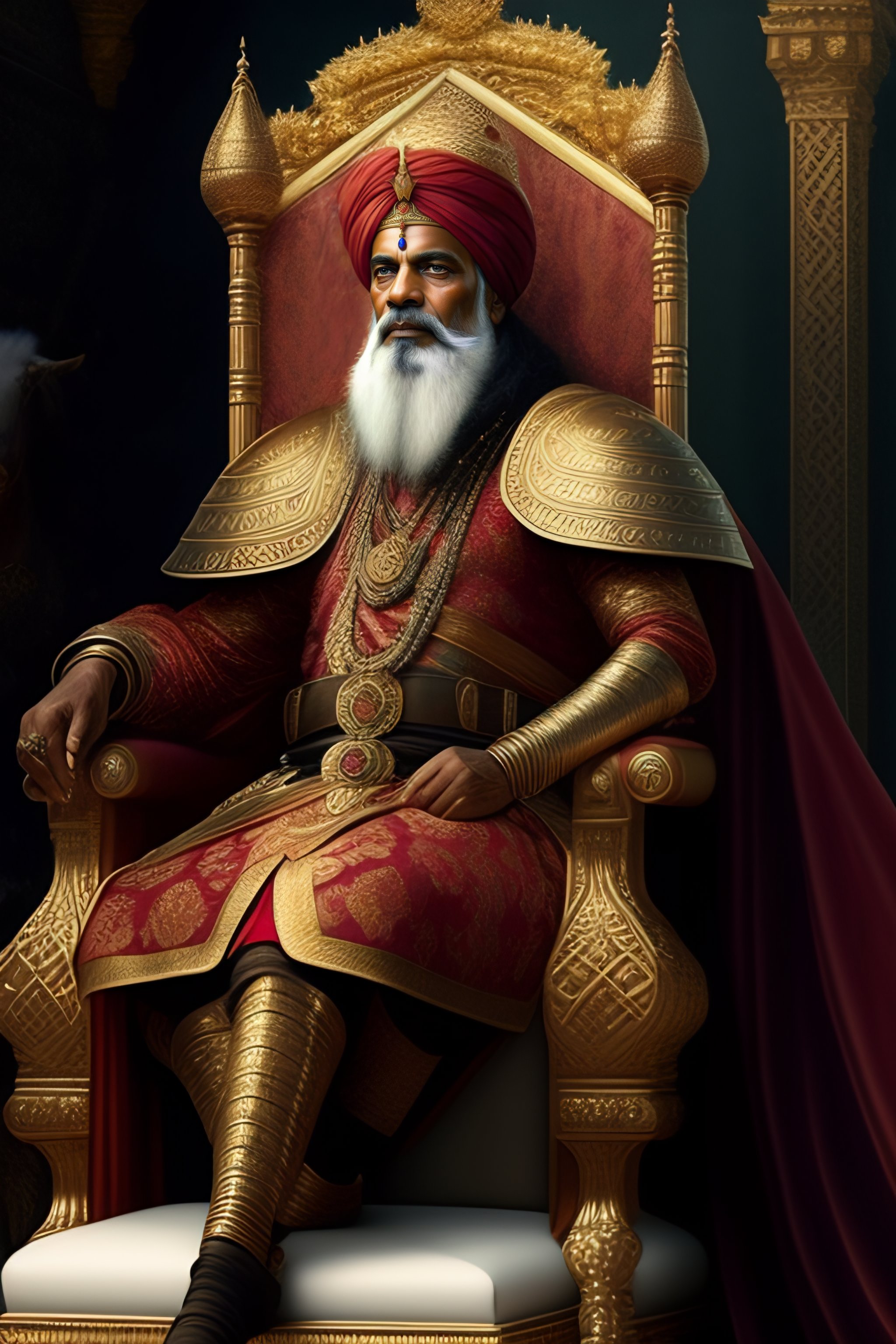 Lexica - Narendra modi as a medieval king on a throne by Edgar Maxence ...